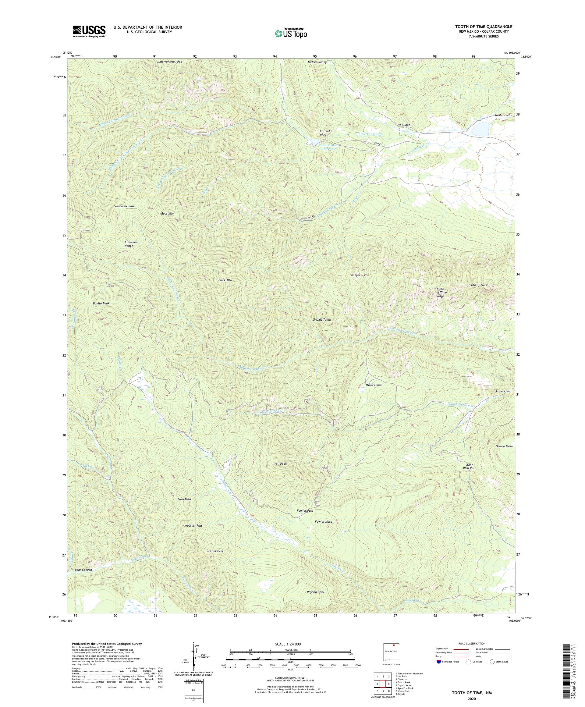 Tooth of Time New Mexico US Topo Map – MyTopo Map Store