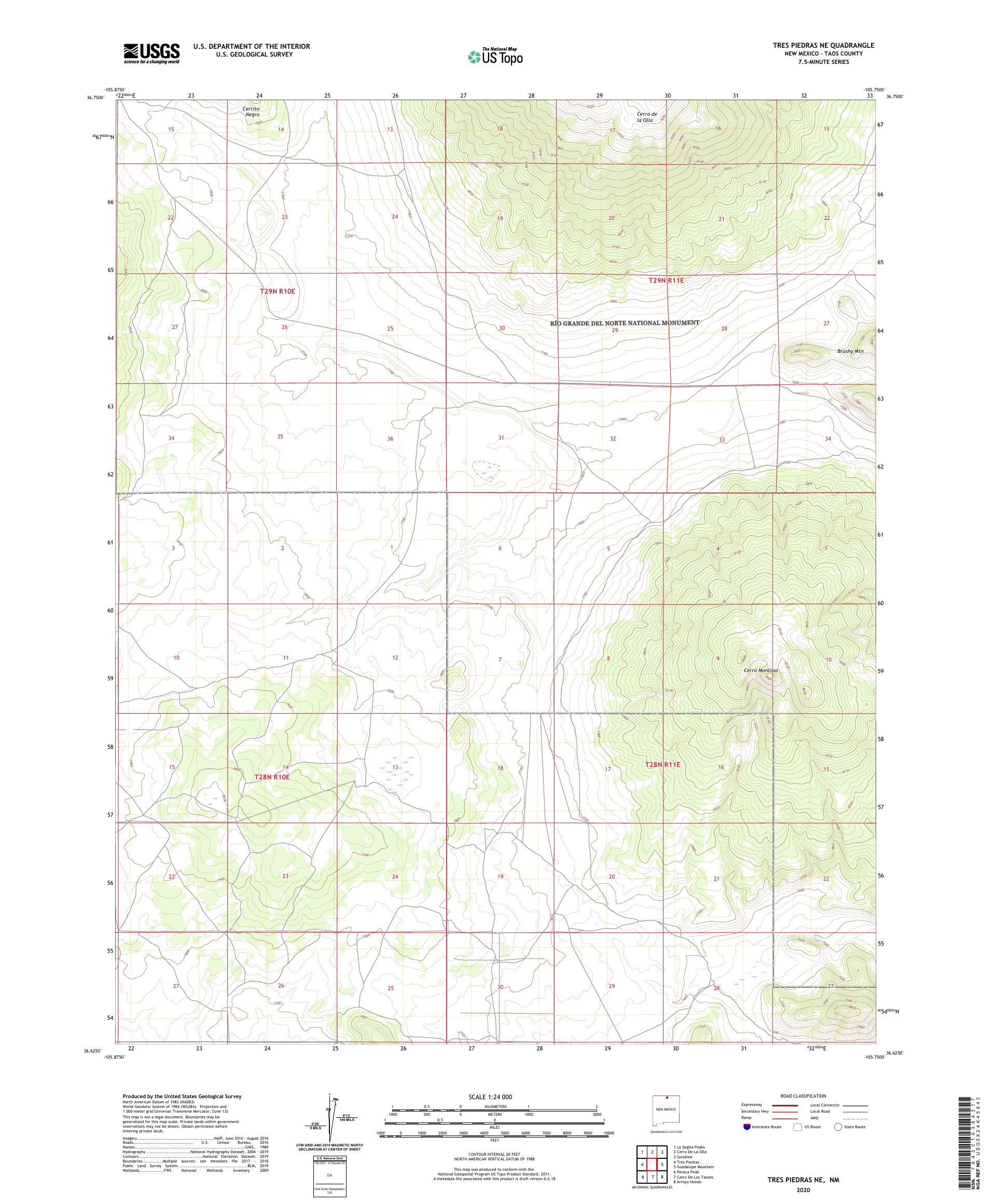 Tres Piedras NE New Mexico US Topo Map – MyTopo Map Store