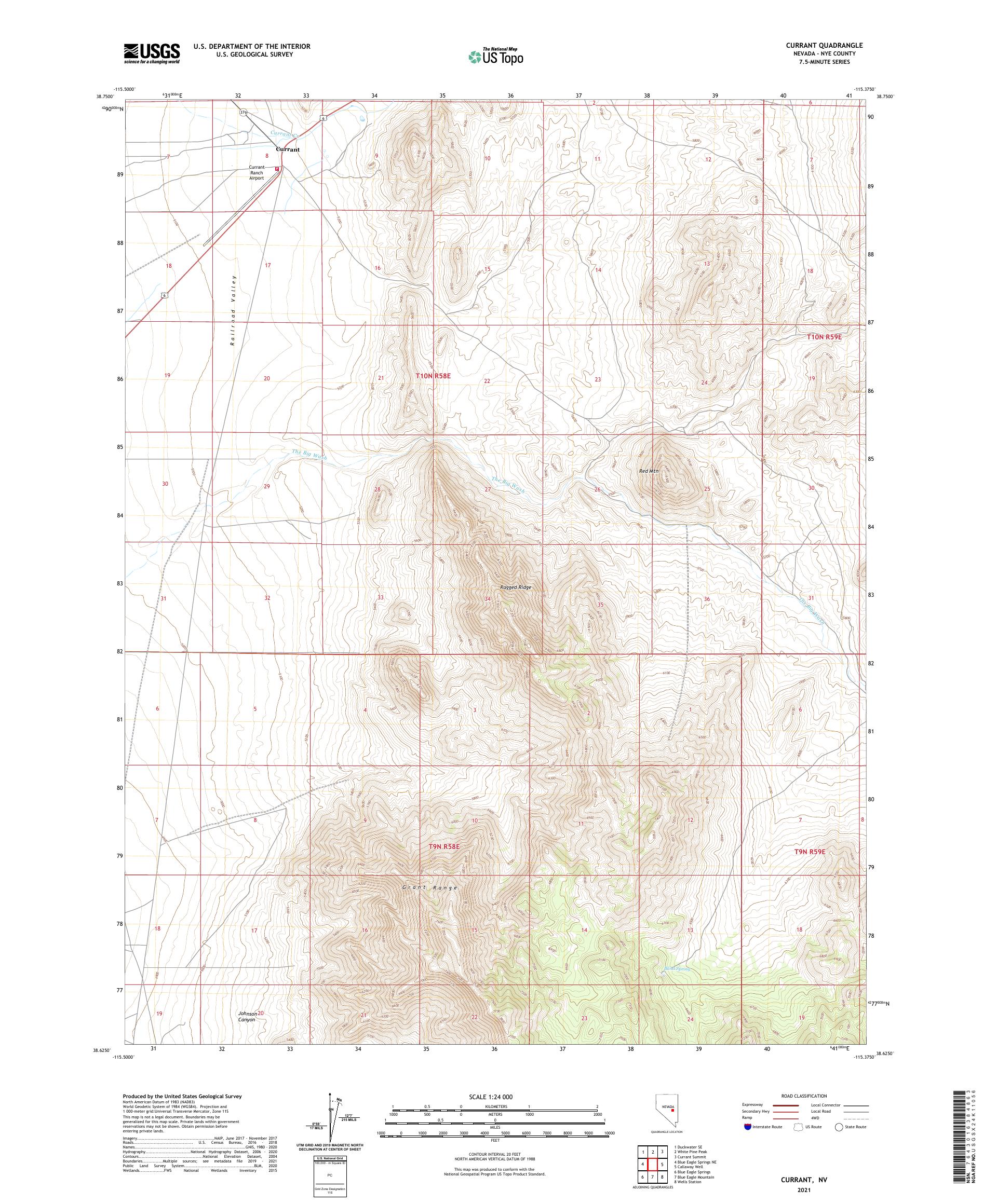 Currant Nevada US Topo Map – MyTopo Map Store