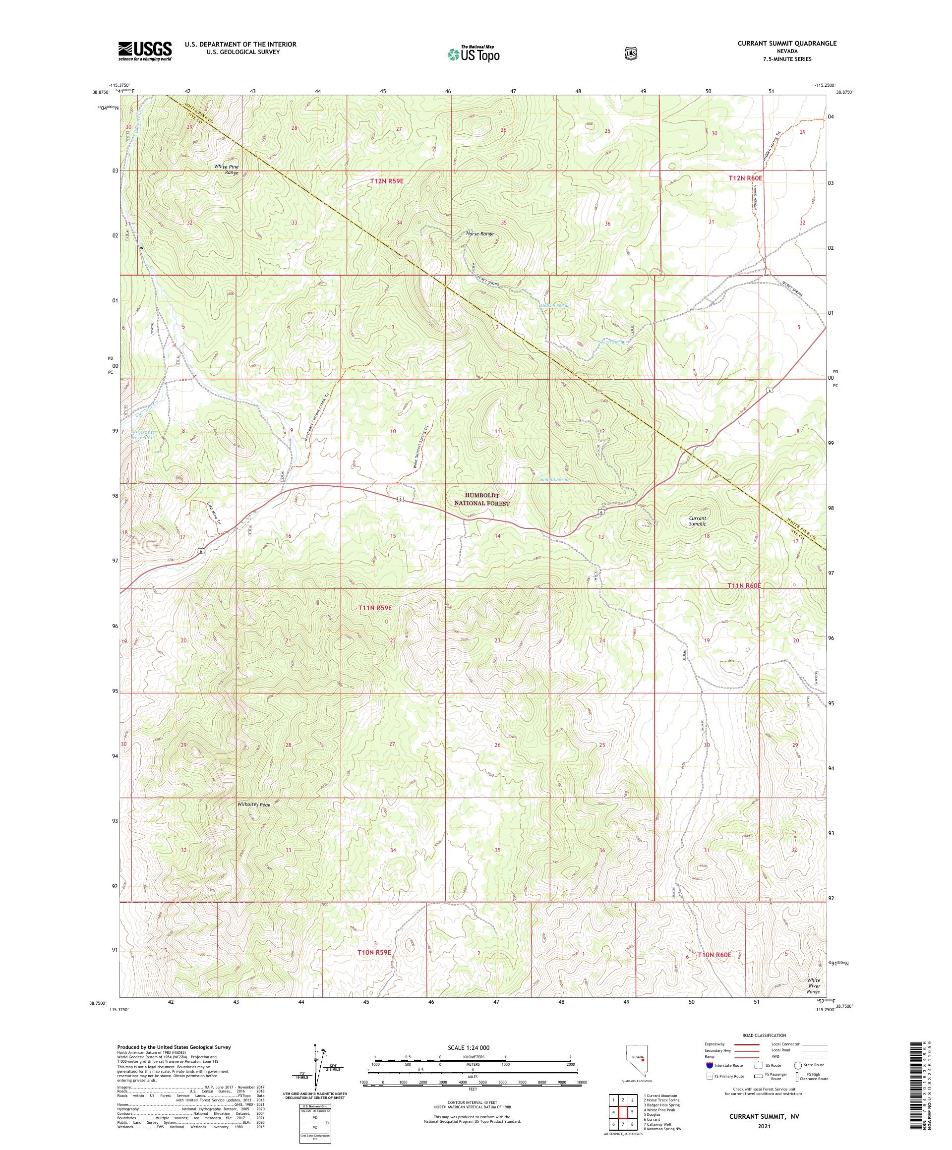 Currant Summit Nevada US Topo Map – MyTopo Map Store