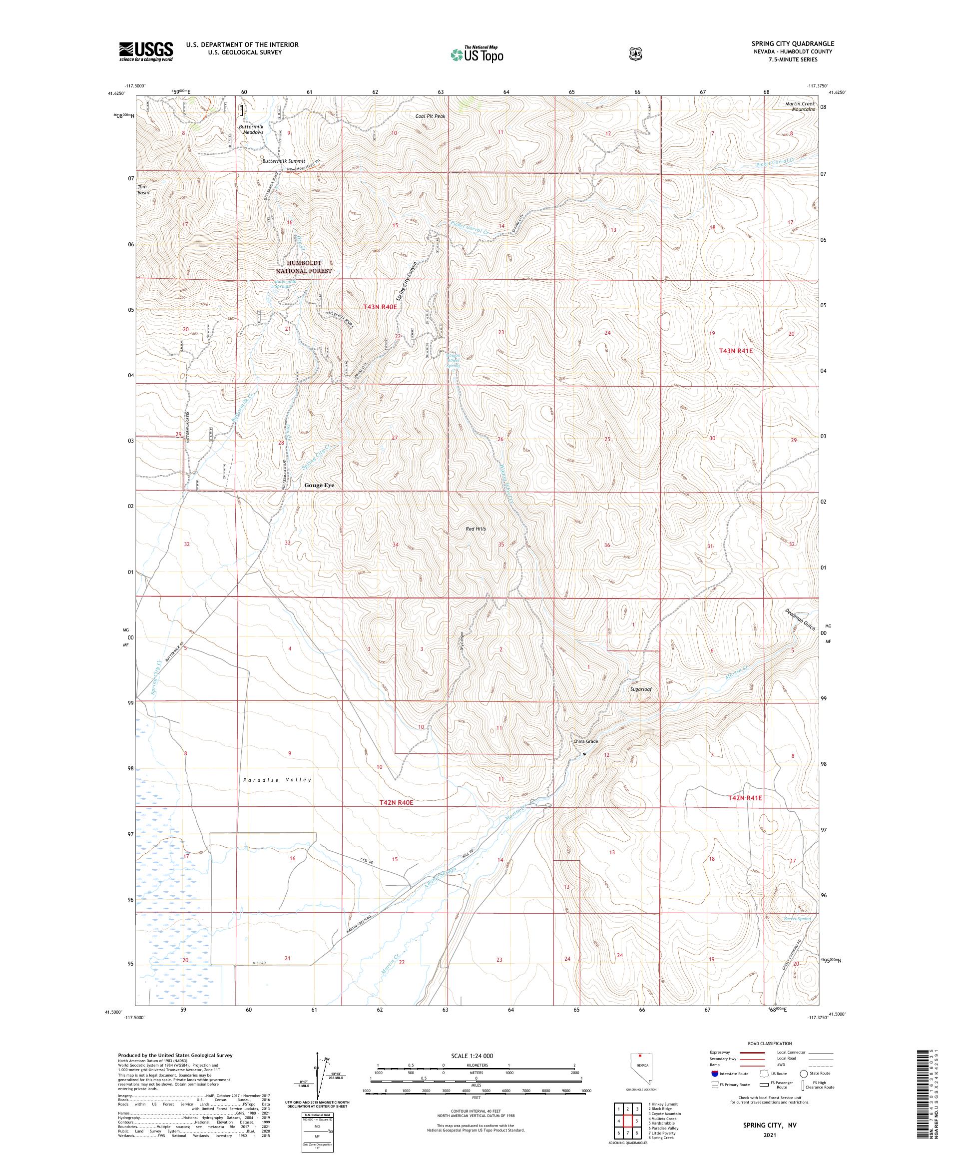 Spring City Nevada US Topo Map – MyTopo Map Store