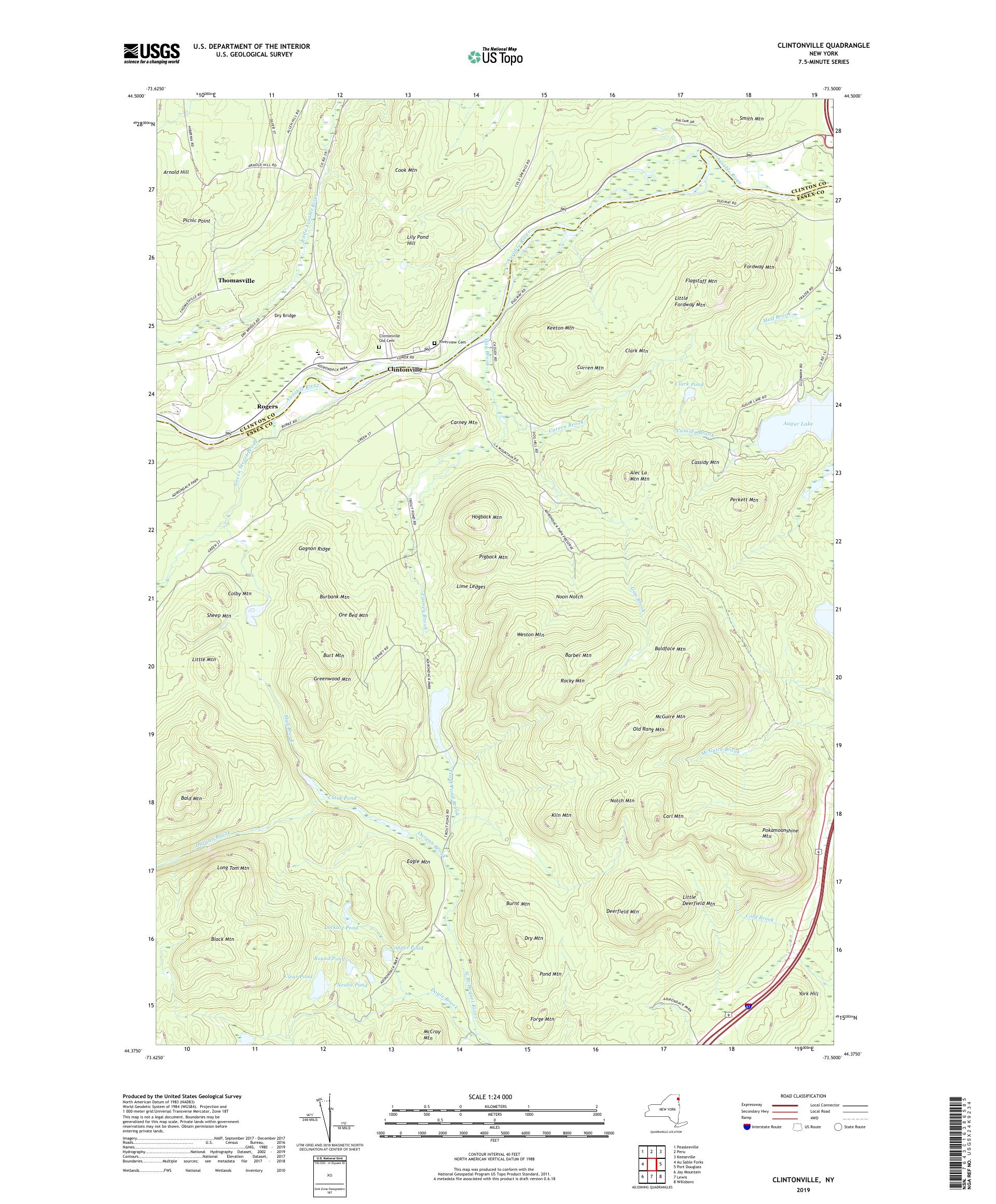 Clintonville New York US Topo Map – MyTopo Map Store