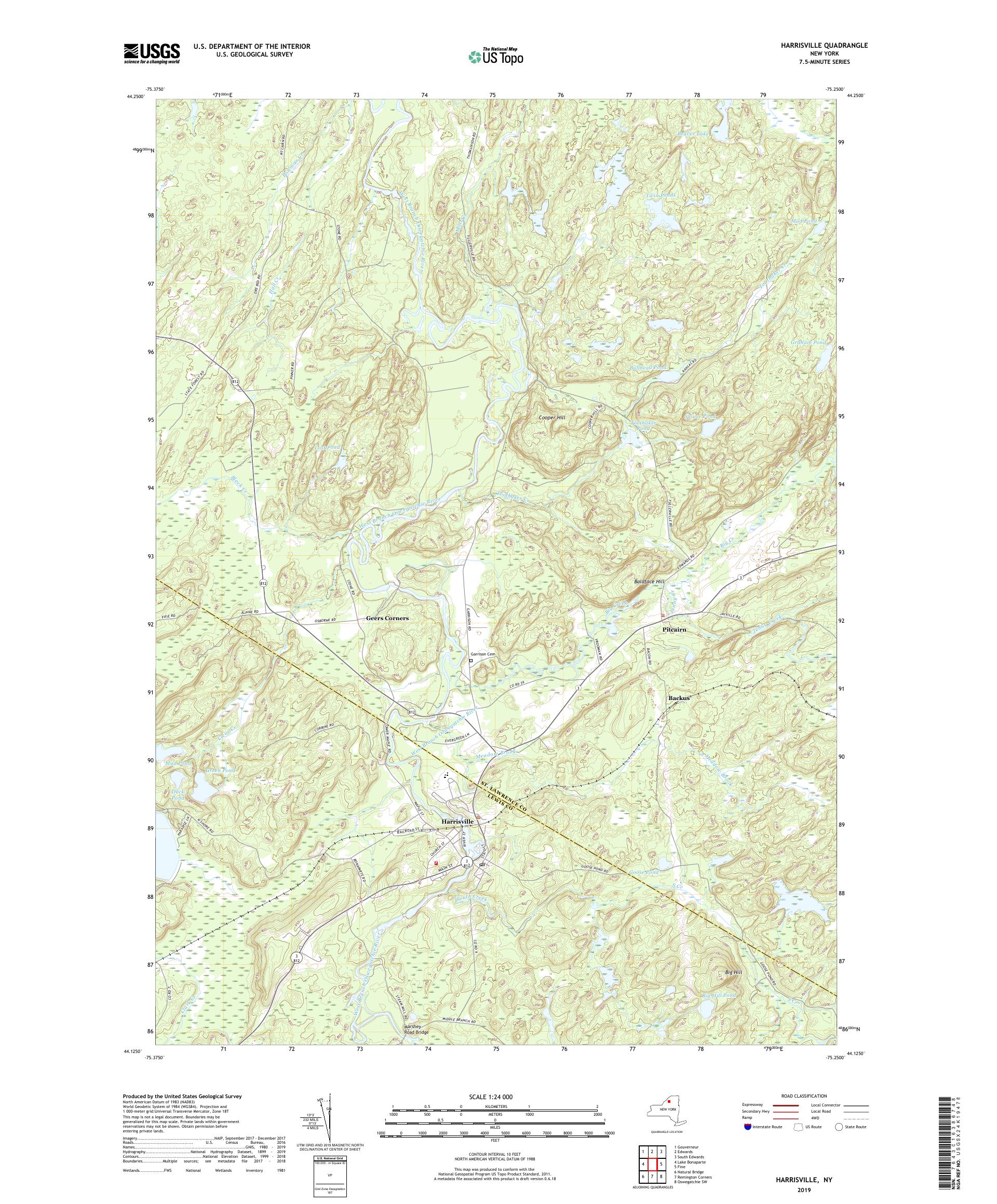 Harrisville New York US Topo Map – MyTopo Map Store