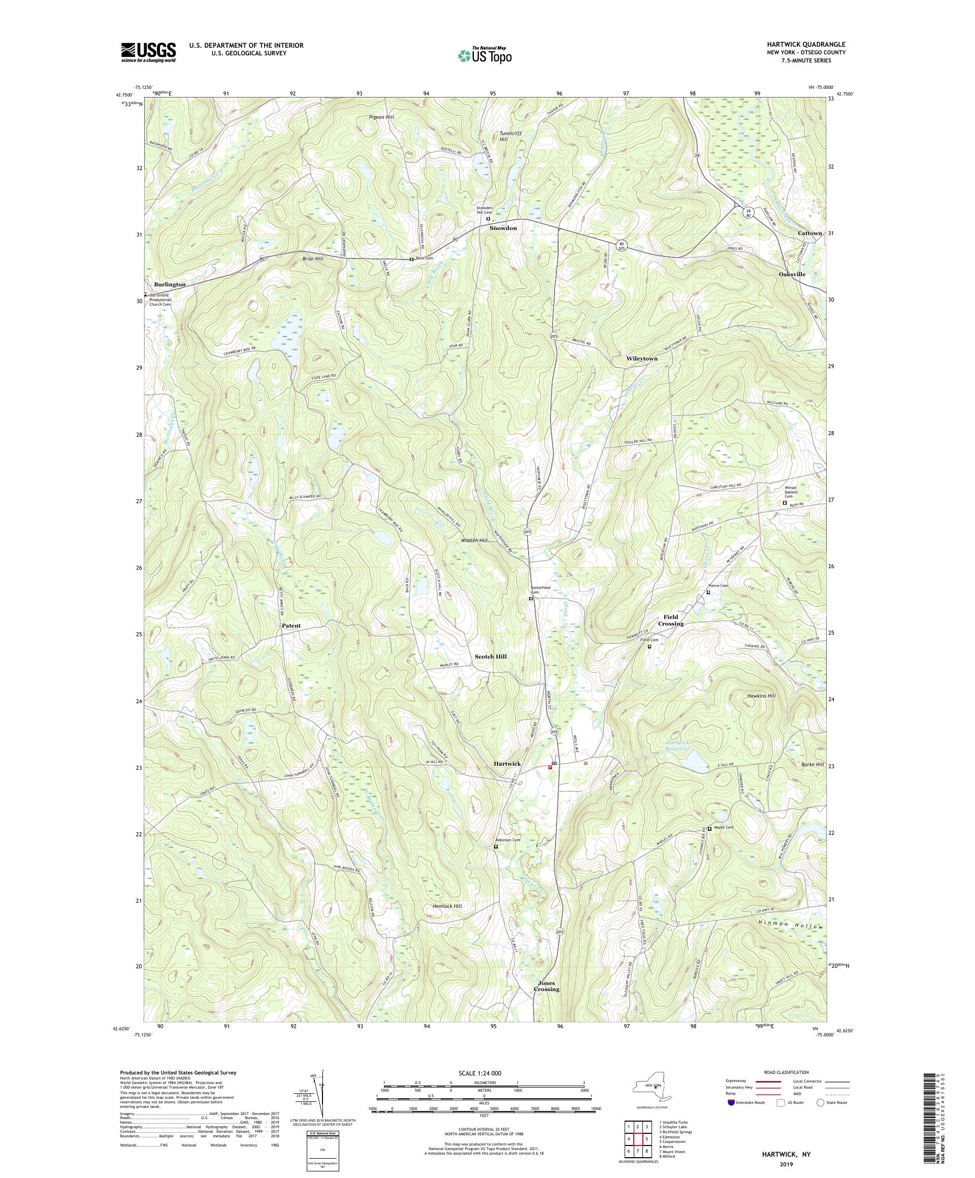 Hartwick New York US Topo Map – MyTopo Map Store