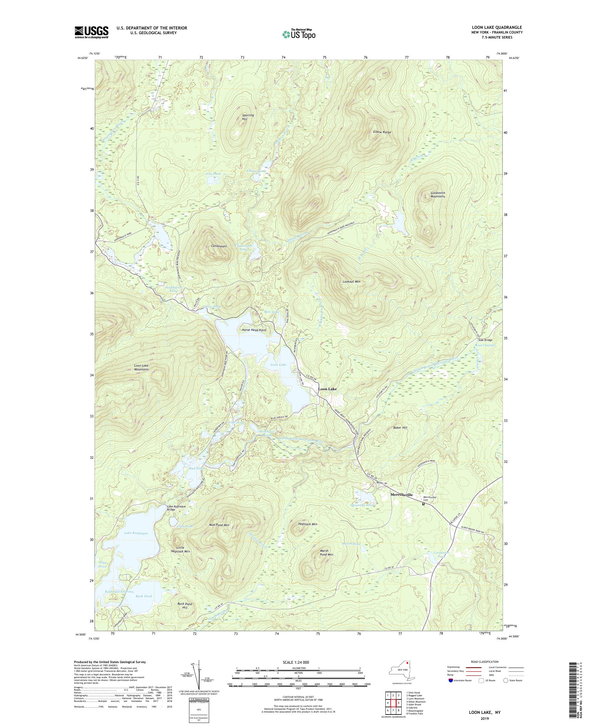 Loon Lake New York US Topo Map – MyTopo Map Store