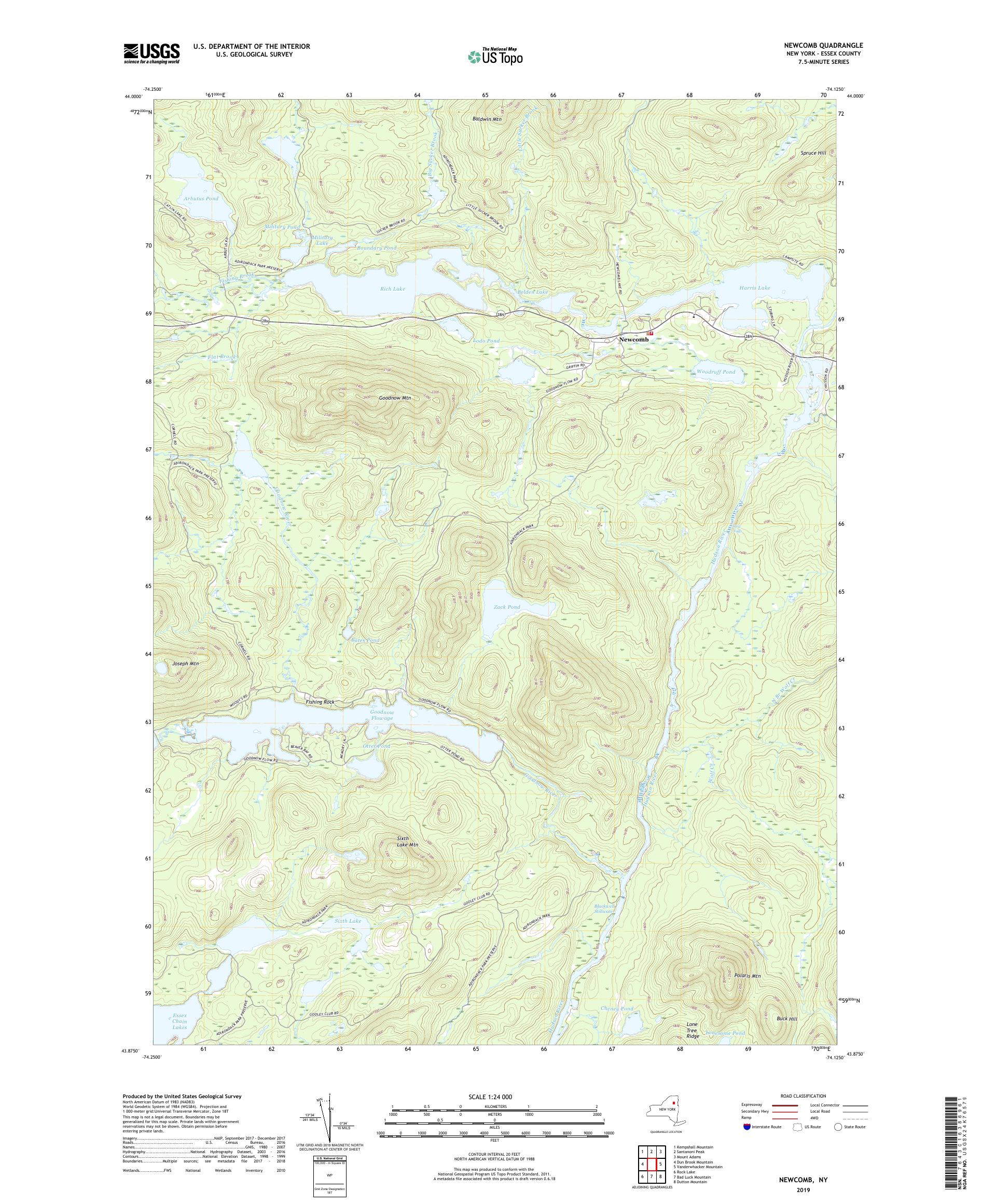 Newcomb New York US Topo Map – MyTopo Map Store