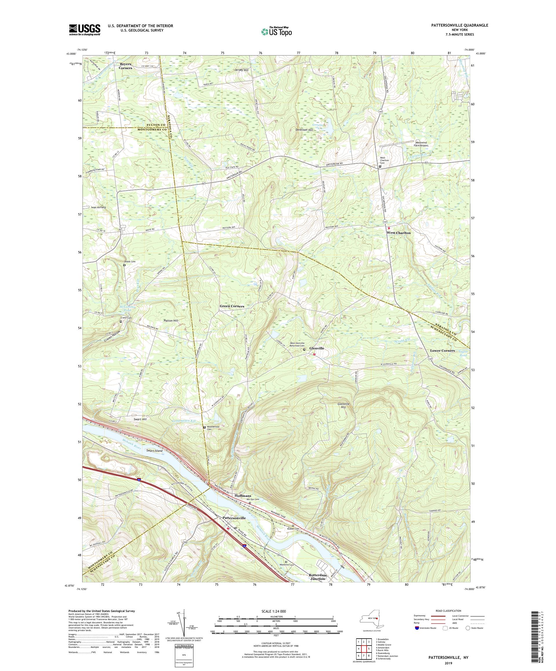 Pattersonville New York US Topo Map – MyTopo Map Store
