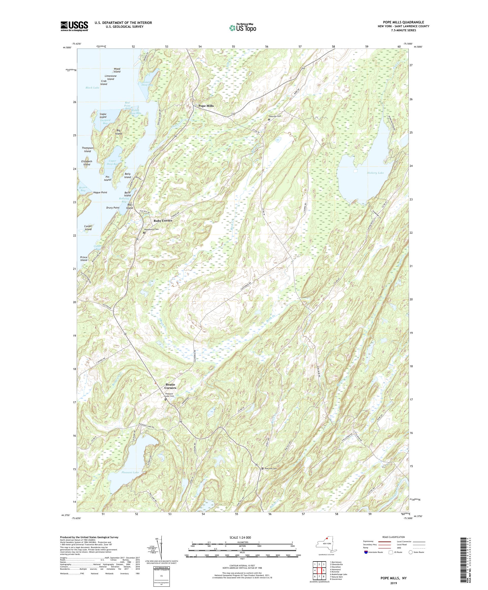 Pope Mills New York US Topo Map – MyTopo Map Store