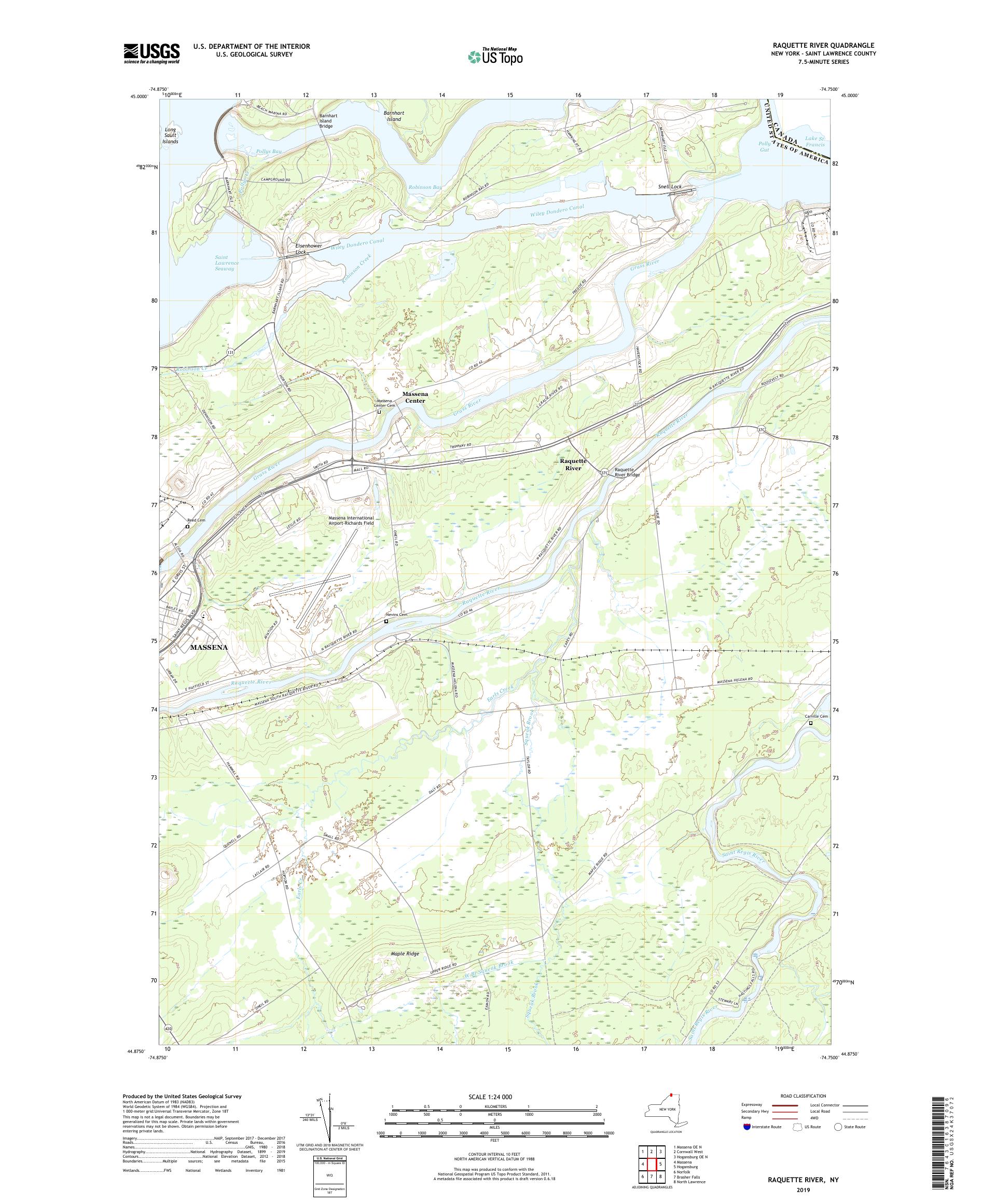 Raquette River New York US Topo Map – MyTopo Map Store