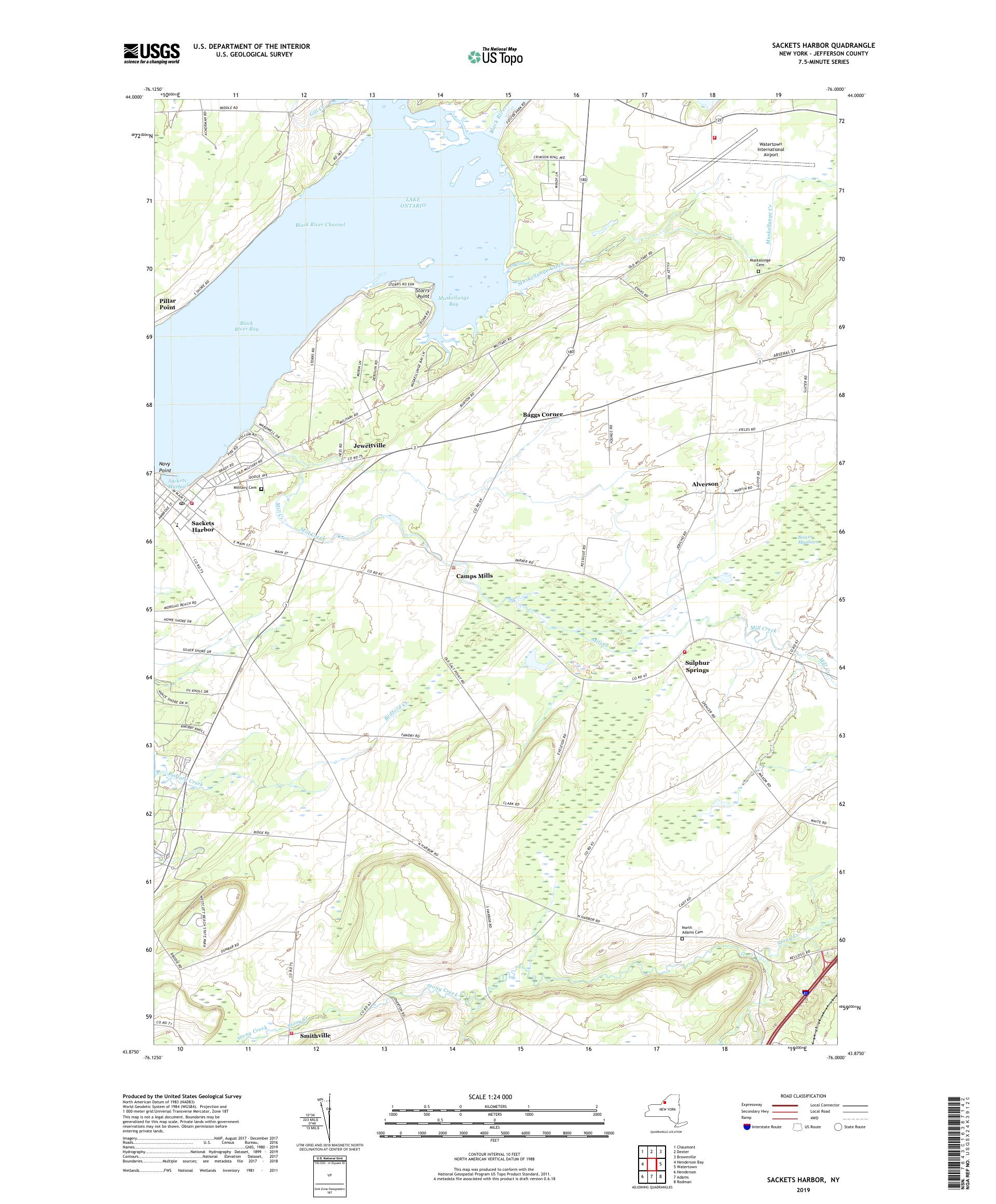 Sackets Harbor New York US Topo Map – MyTopo Map Store
