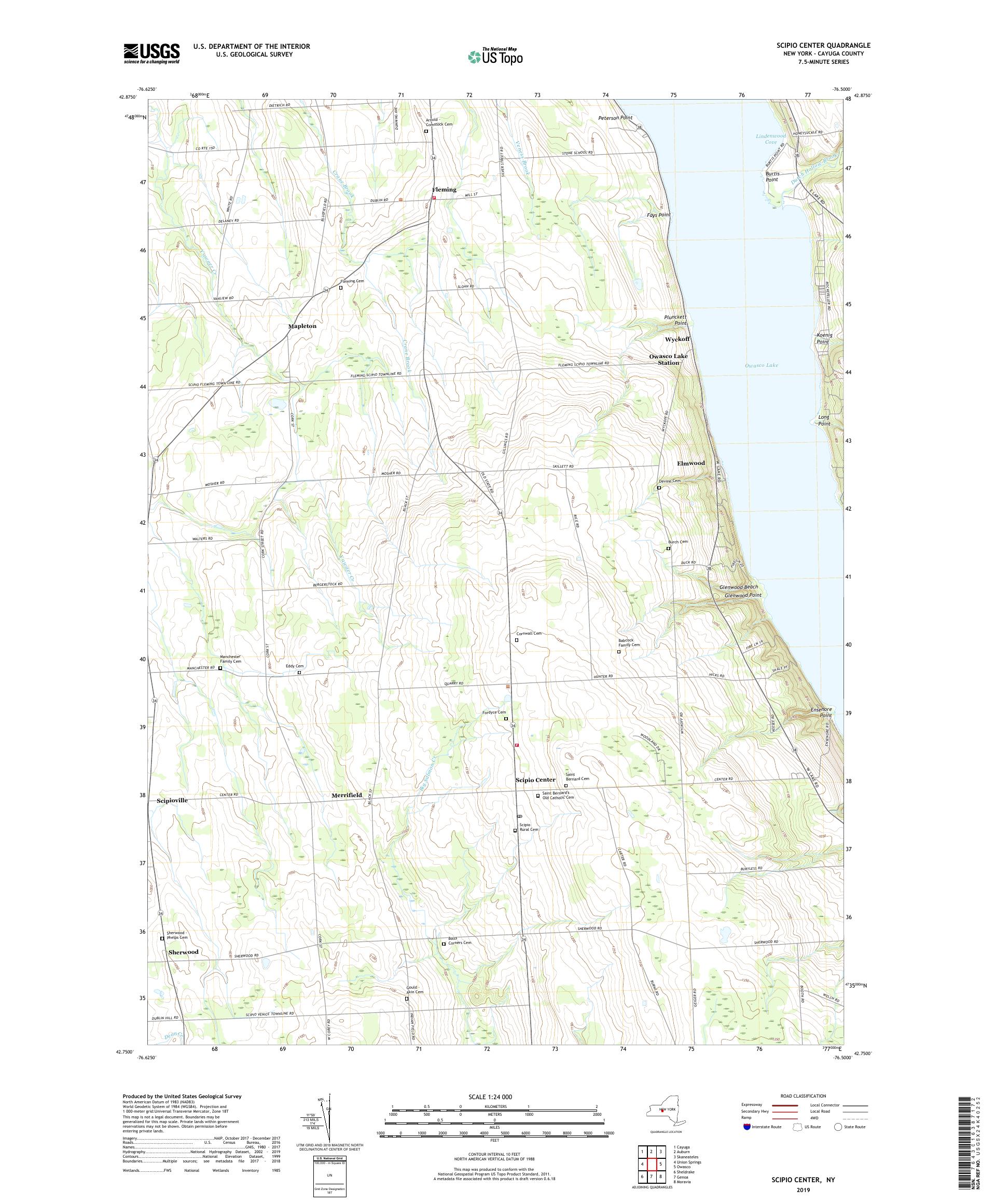 Scipio Center New York US Topo Map – MyTopo Map Store