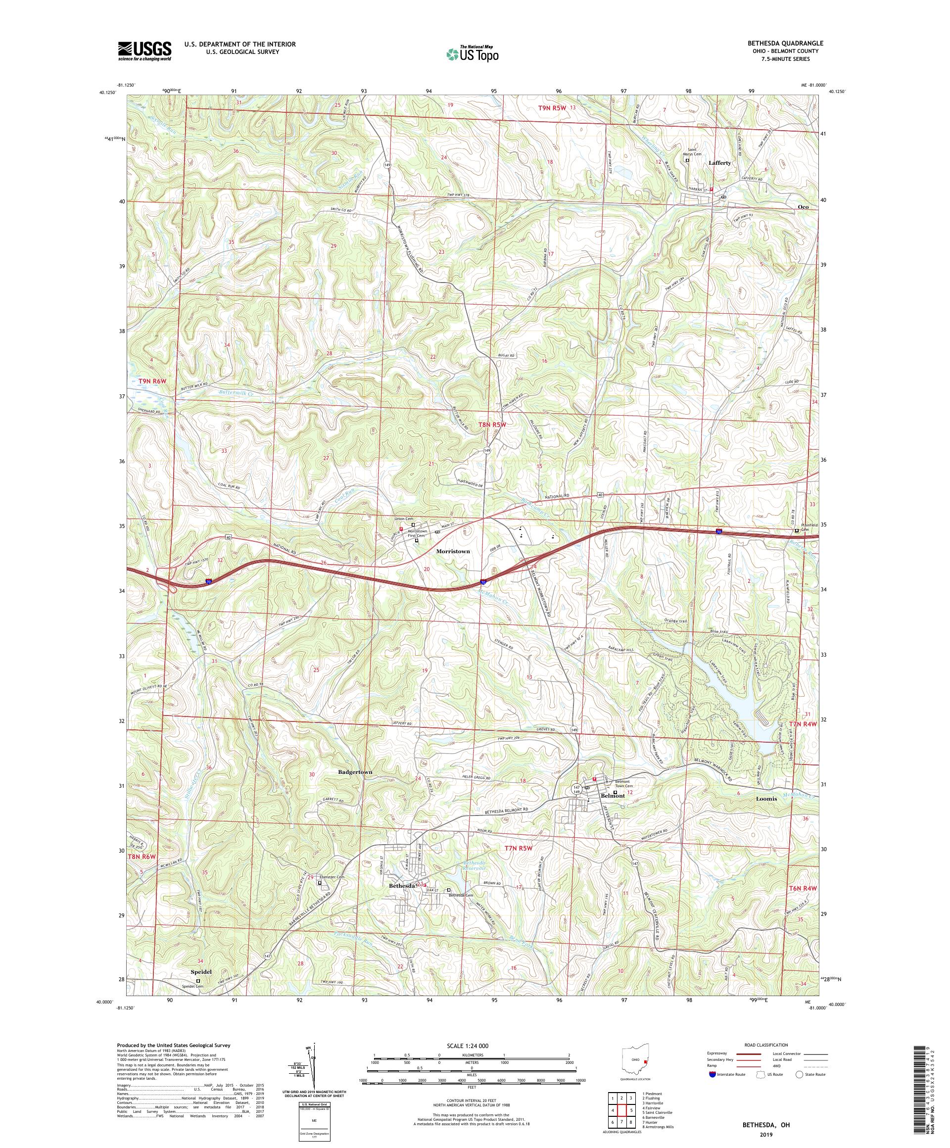 Bethesda Ohio US Topo Map – MyTopo Map Store