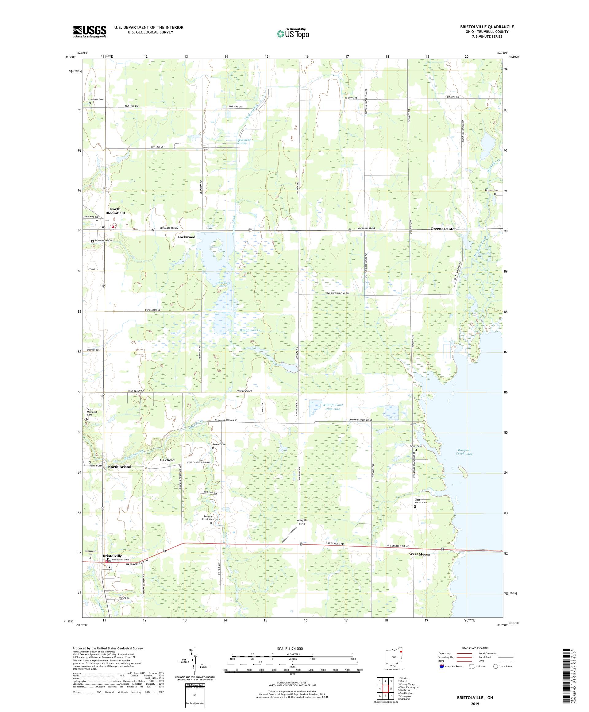 Bristolville Ohio US Topo Map – MyTopo Map Store