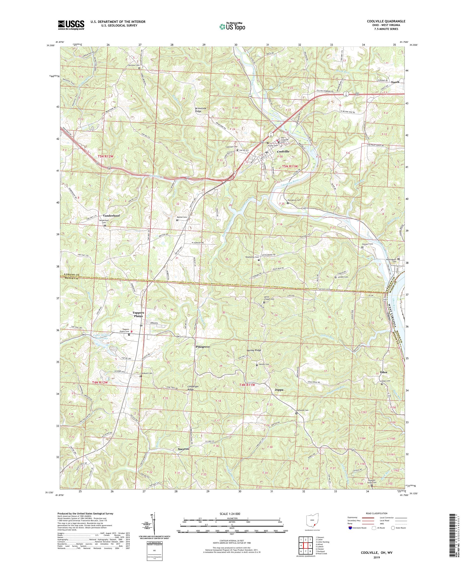 Coolville Ohio US Topo Map – MyTopo Map Store
