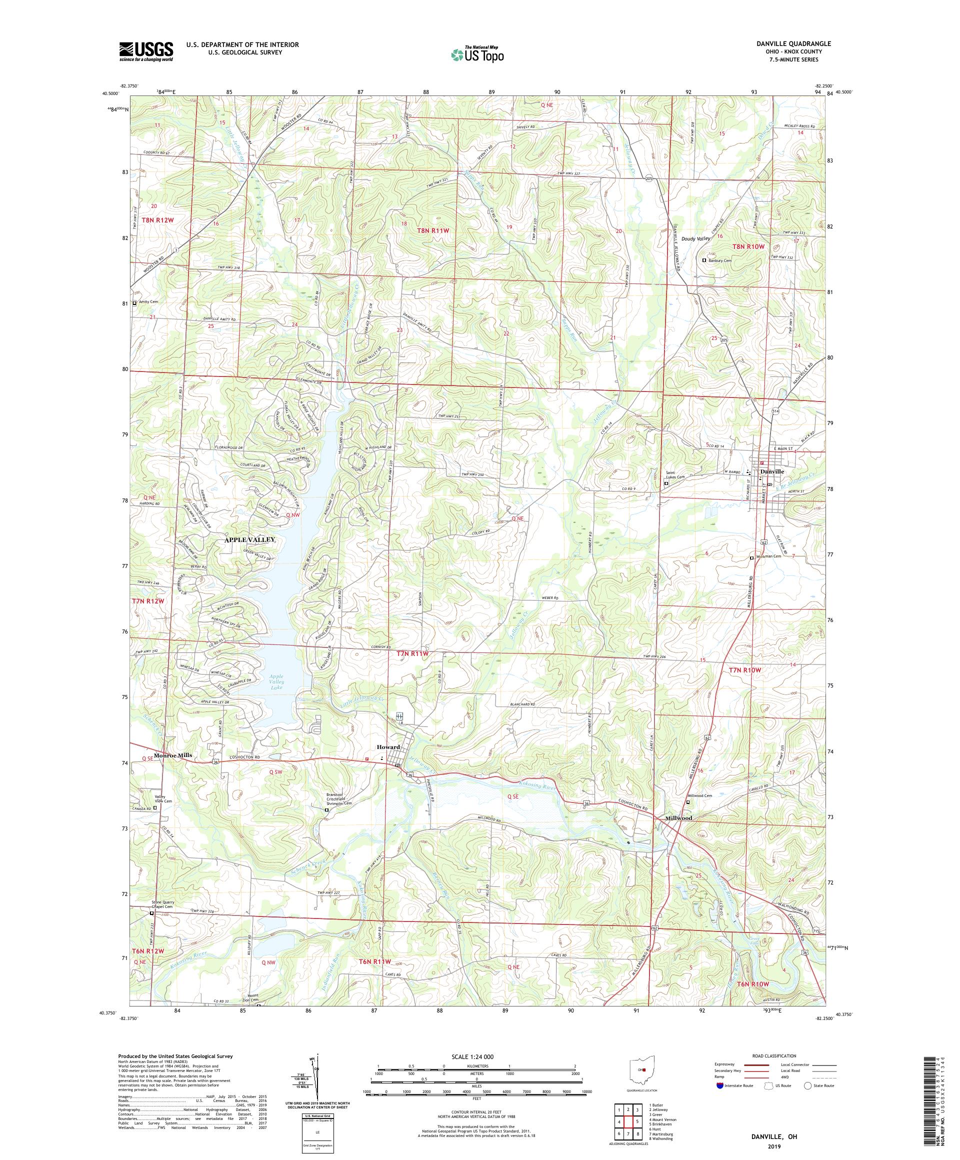 Danville Ohio US Topo Map – MyTopo Map Store