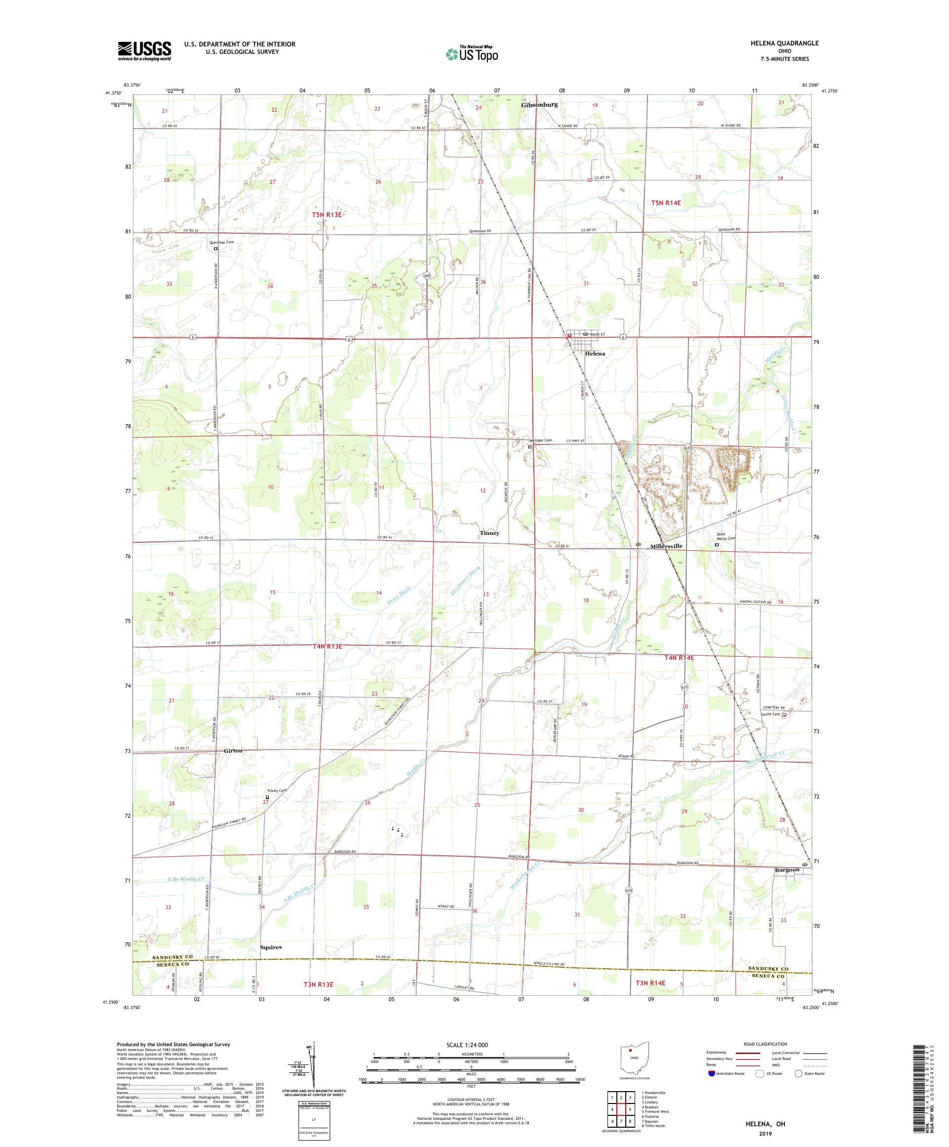 Helena Ohio US Topo Map – MyTopo Map Store