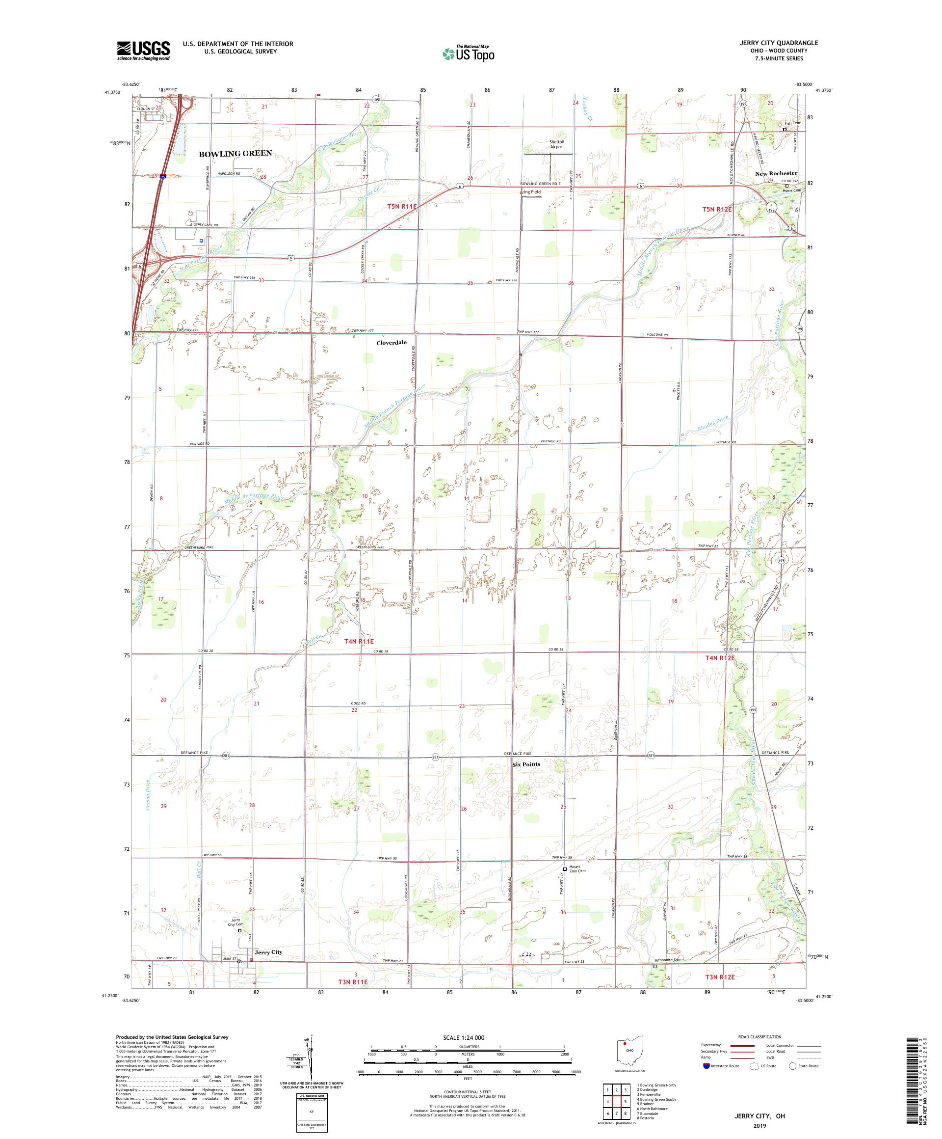 Jerry City Ohio US Topo Map – MyTopo Map Store
