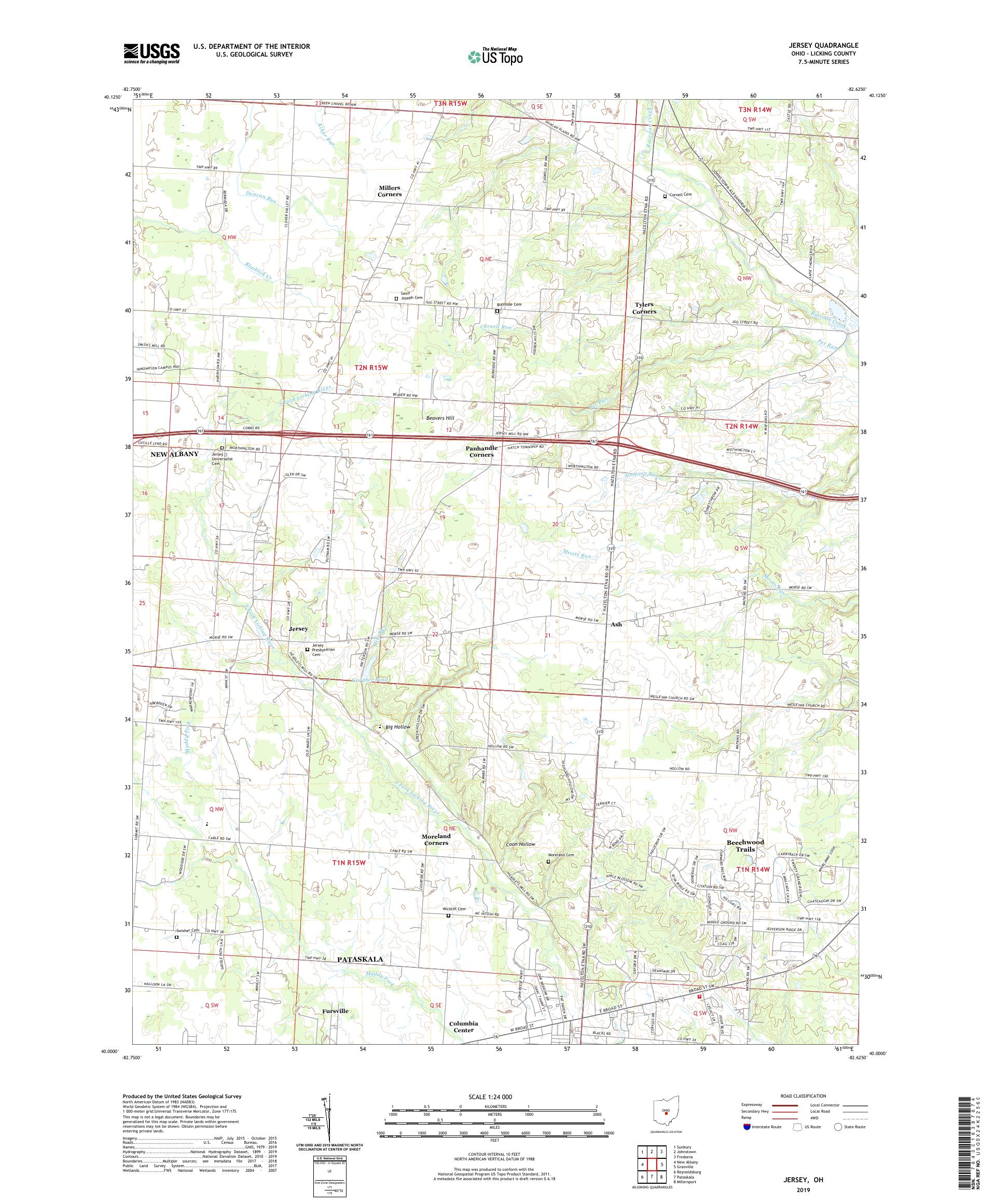 Jersey Ohio US Topo Map – MyTopo Map Store