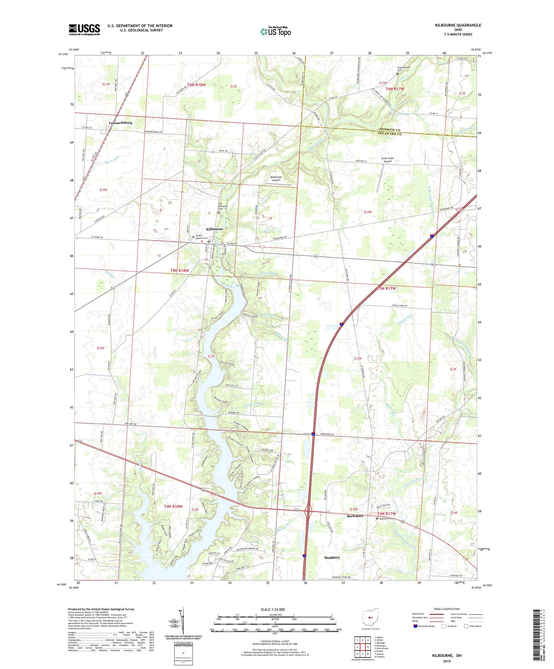 Kilbourne Ohio US Topo Map – MyTopo Map Store