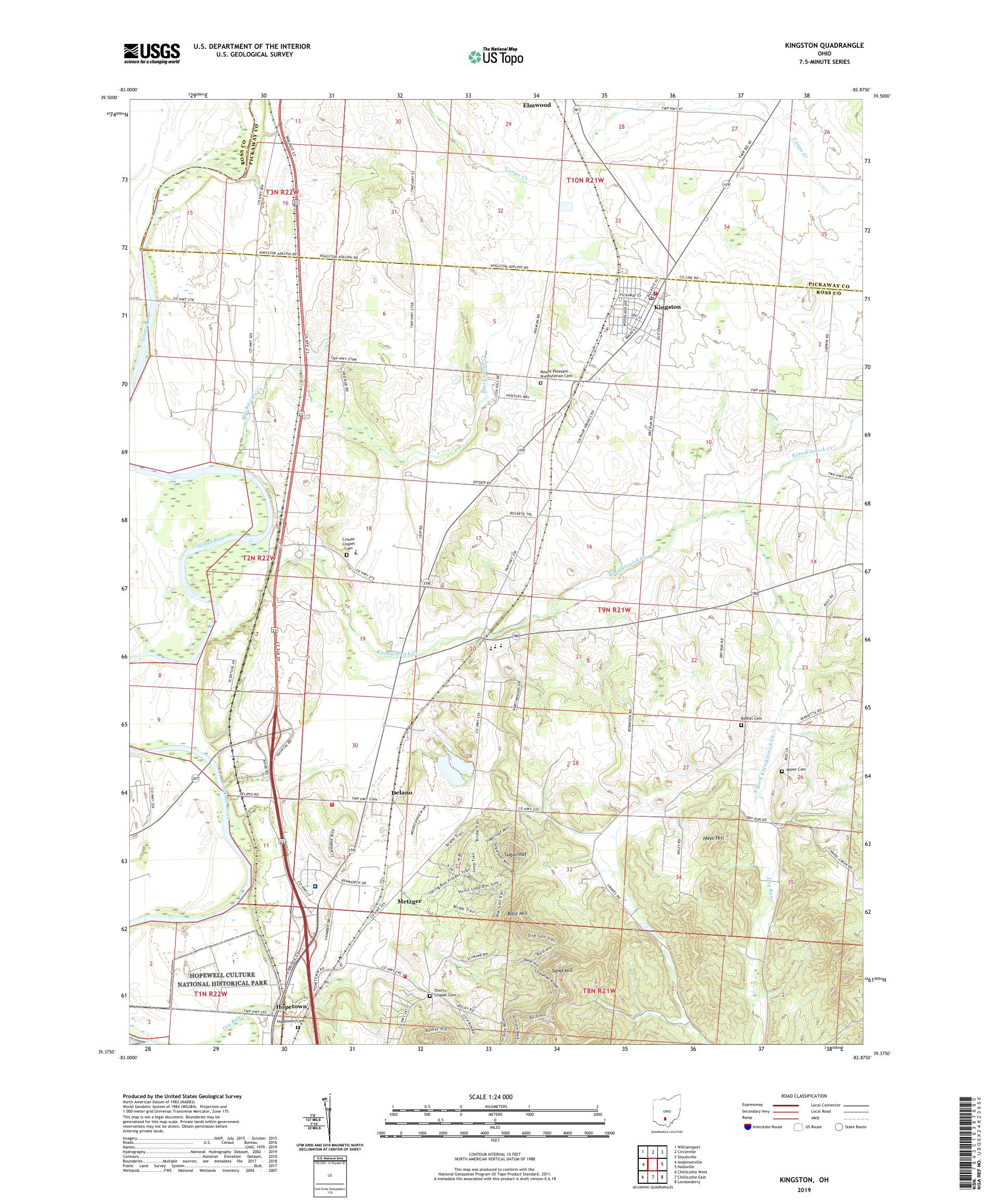 Kingston Ohio US Topo Map – MyTopo Map Store