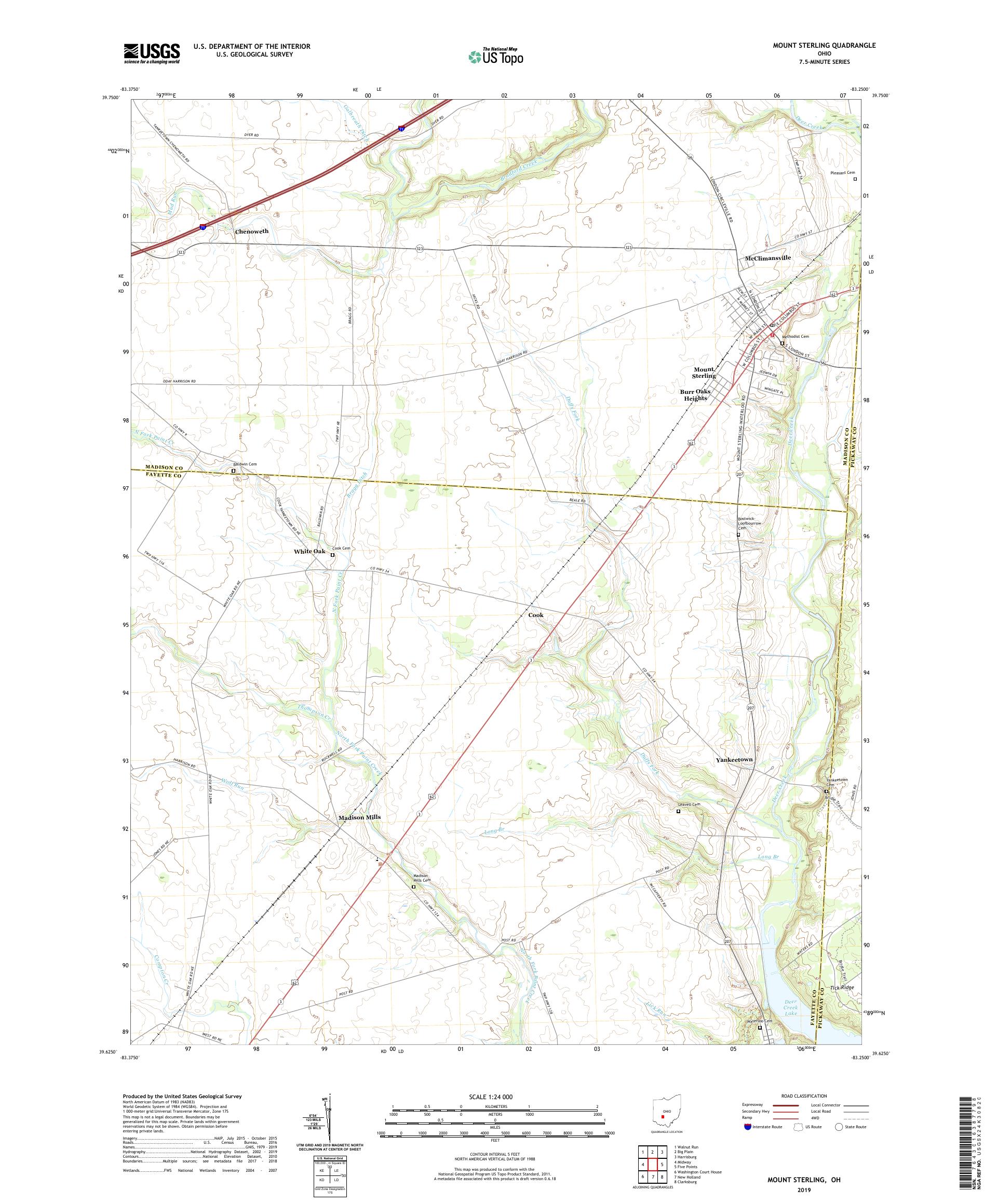 Mount Sterling Ohio US Topo Map – MyTopo Map Store