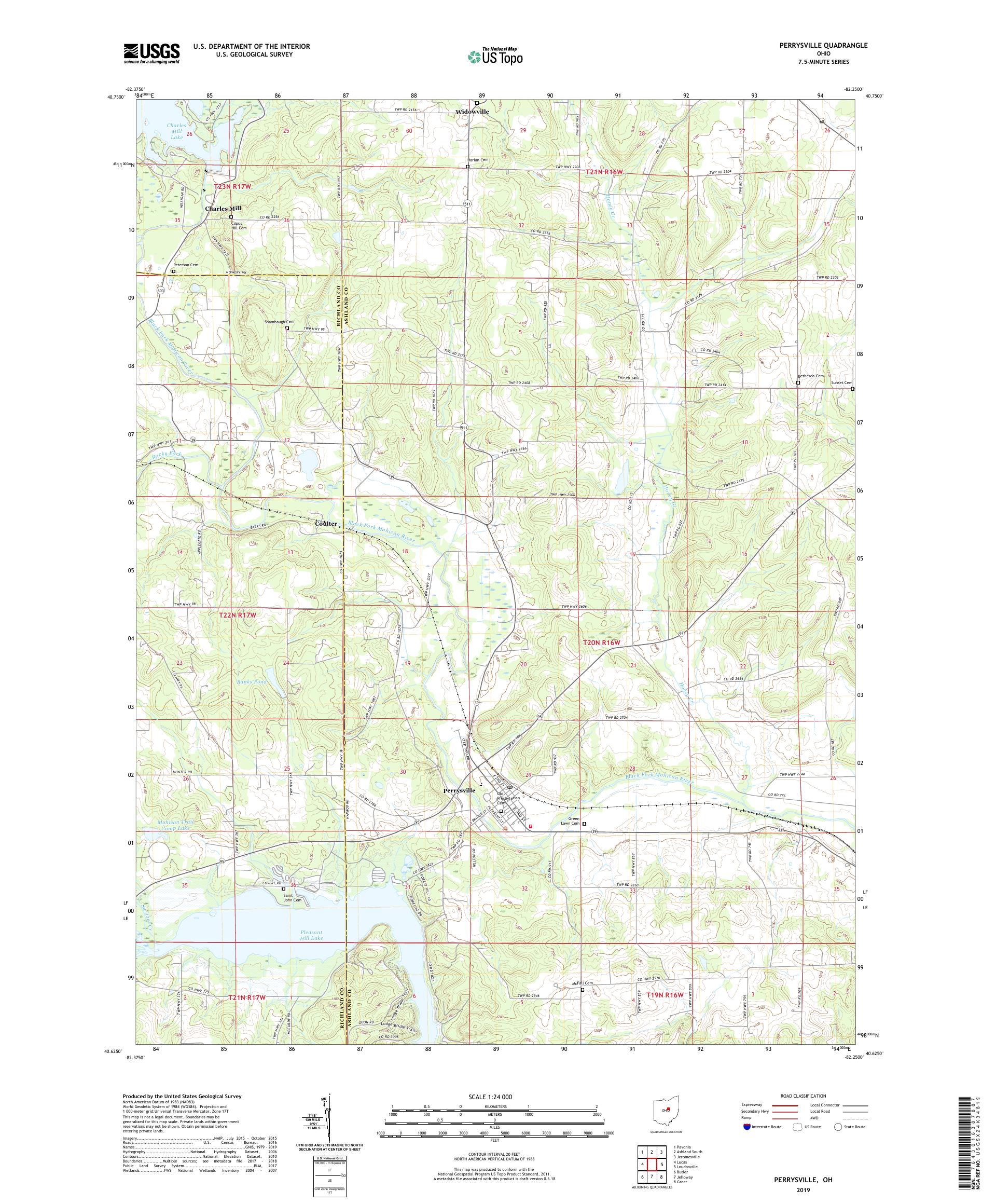 Perrysville Ohio US Topo Map – MyTopo Map Store