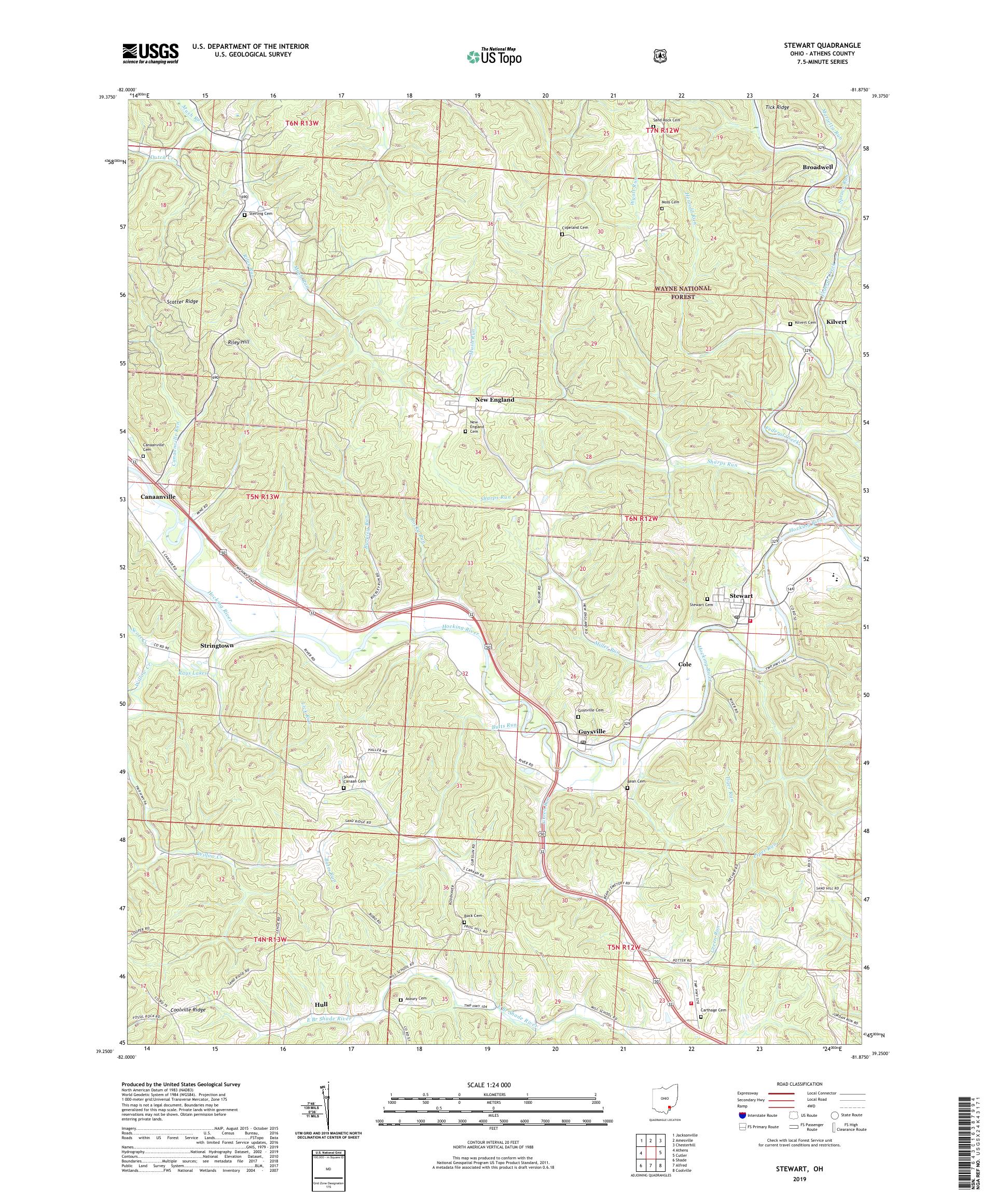 Stewart Ohio US Topo Map – MyTopo Map Store