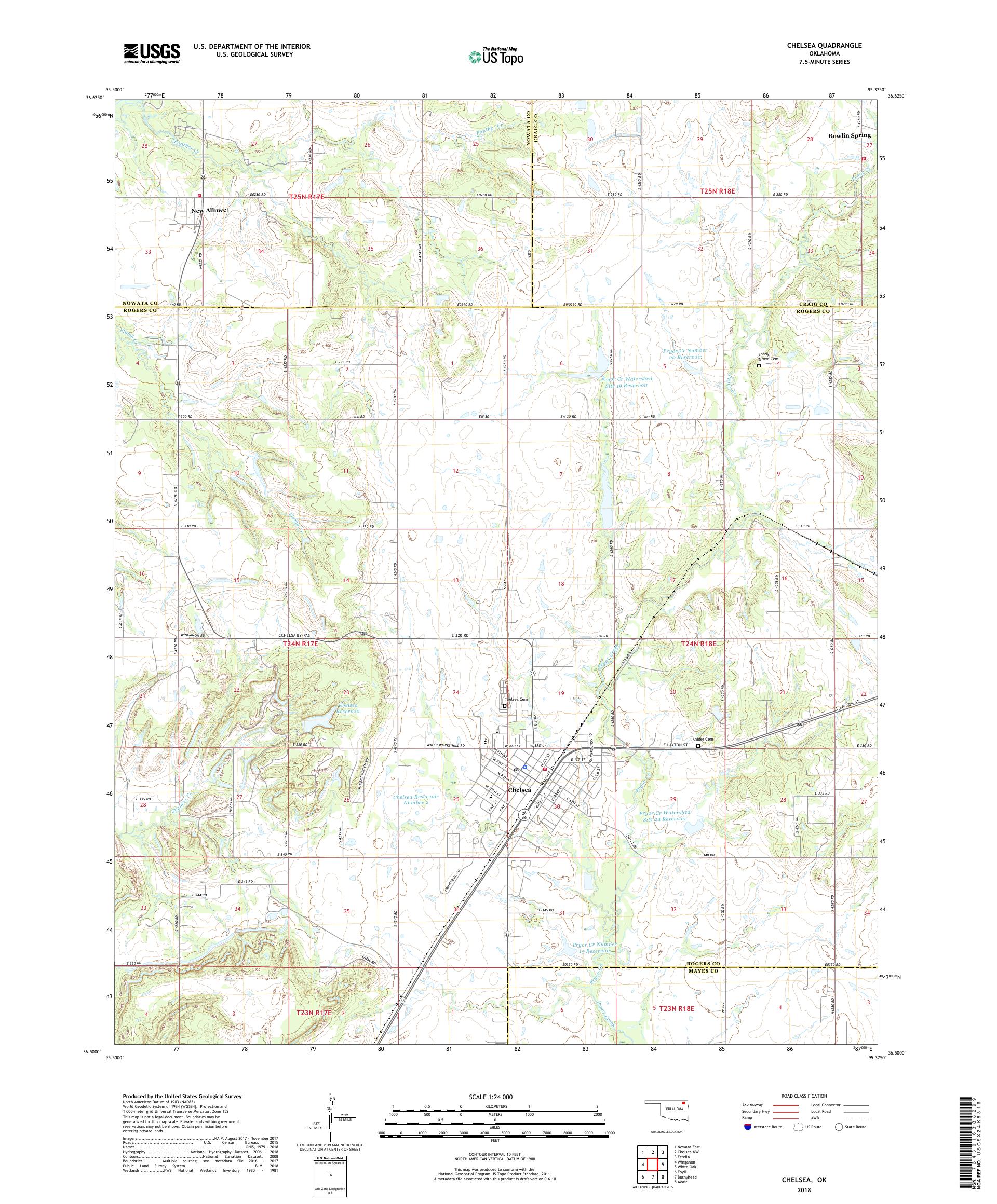 Chelsea Oklahoma US Topo Map – MyTopo Map Store