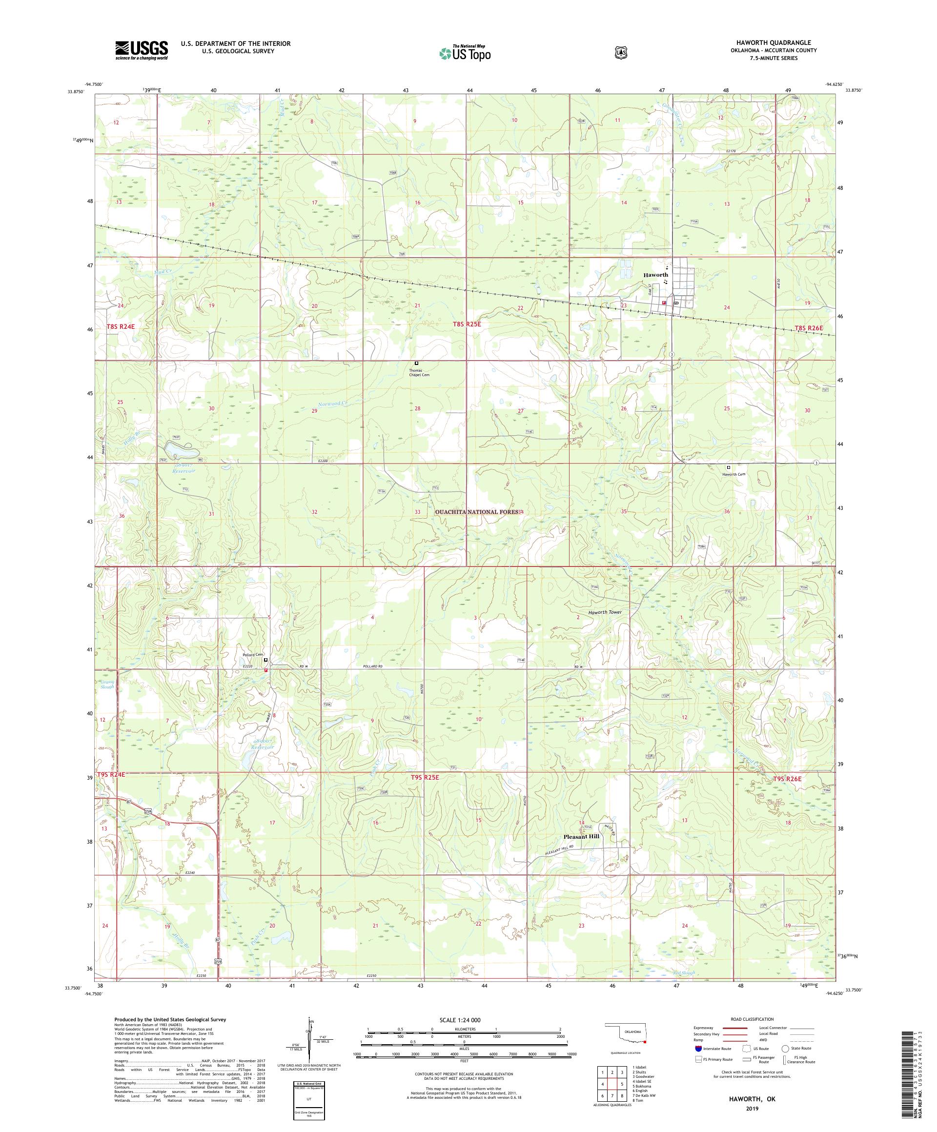 Haworth Oklahoma US Topo Map – MyTopo Map Store