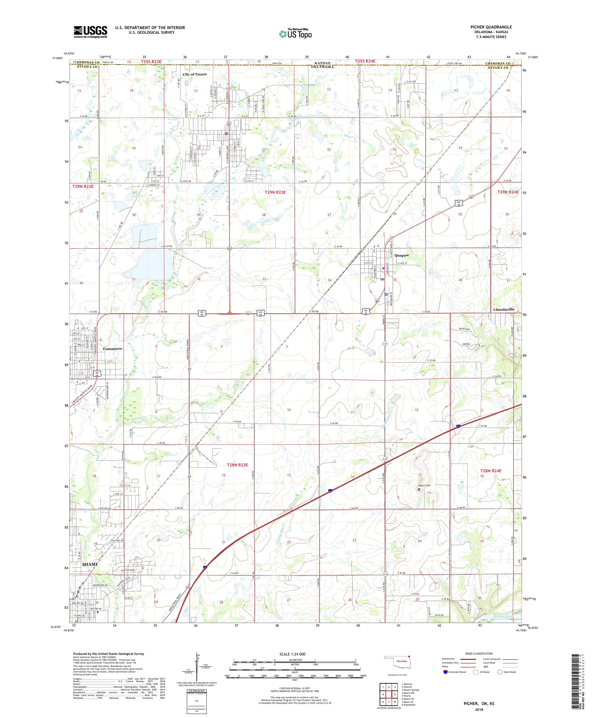 Picher Oklahoma US Topo Map – MyTopo Map Store