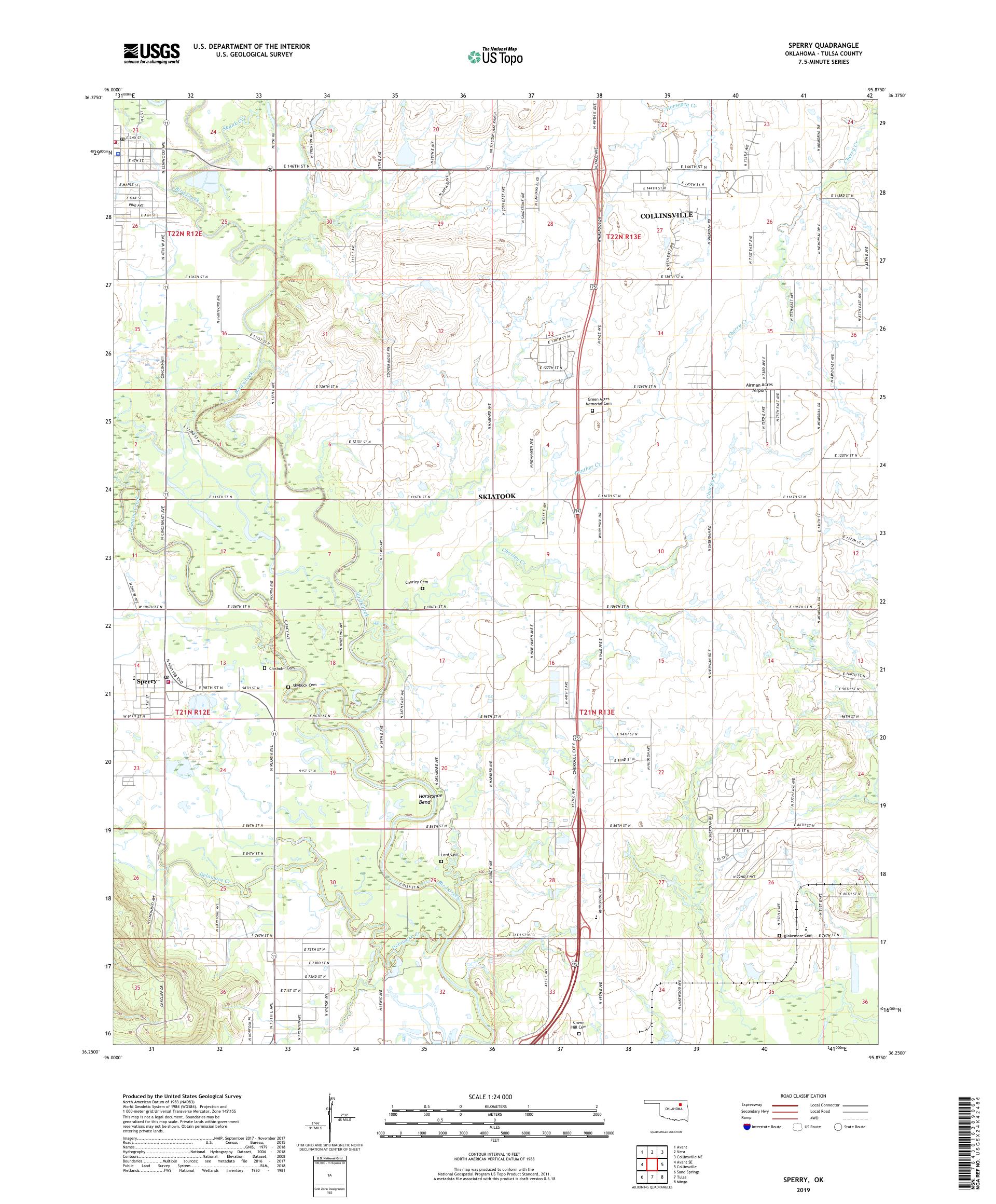 Sperry Oklahoma US Topo Map – MyTopo Map Store