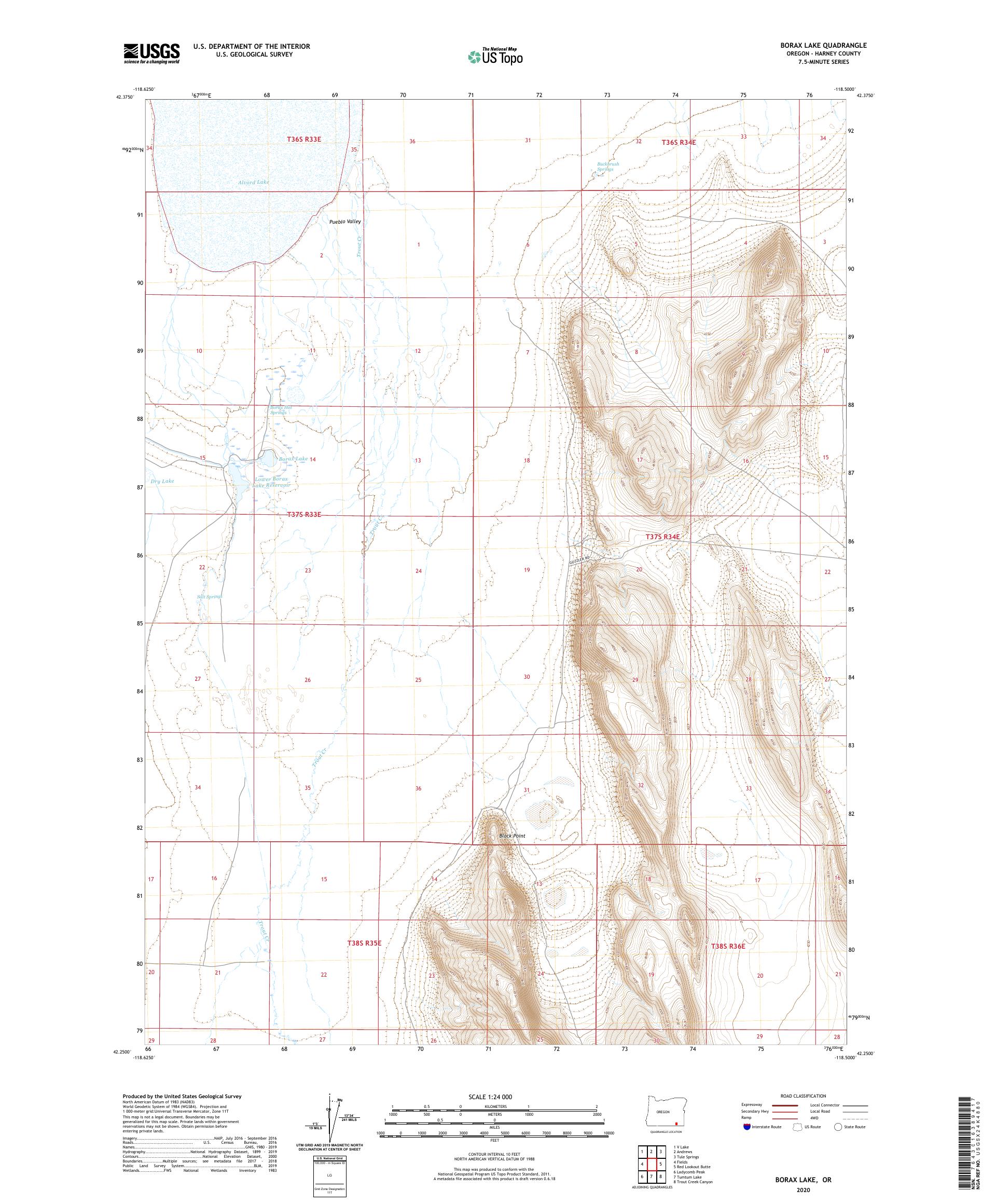 Borax Lake Oregon US Topo Map – MyTopo Map Store