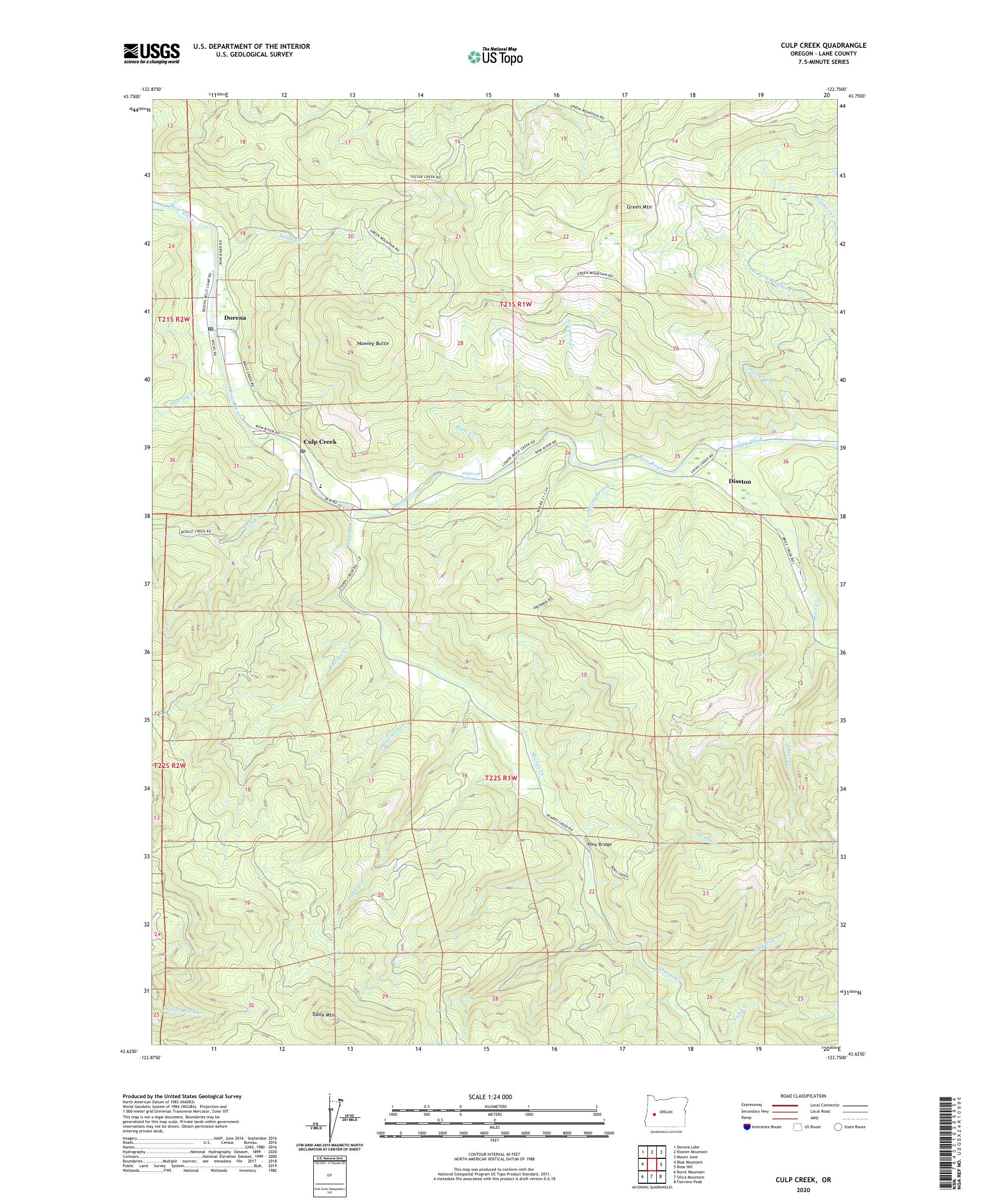 Culp Creek Oregon US Topo Map – MyTopo Map Store