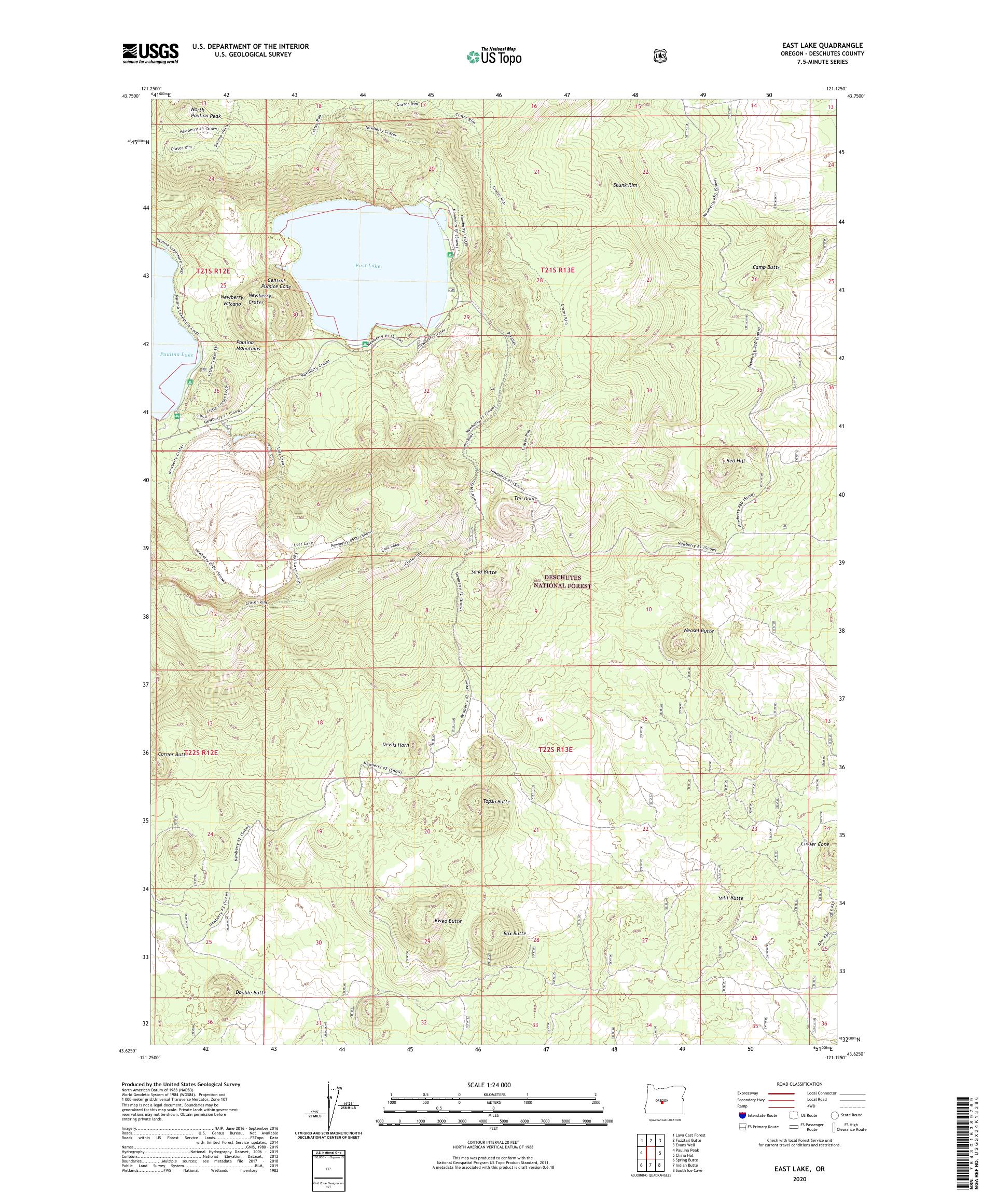 East Lake Oregon US Topo Map – MyTopo Map Store