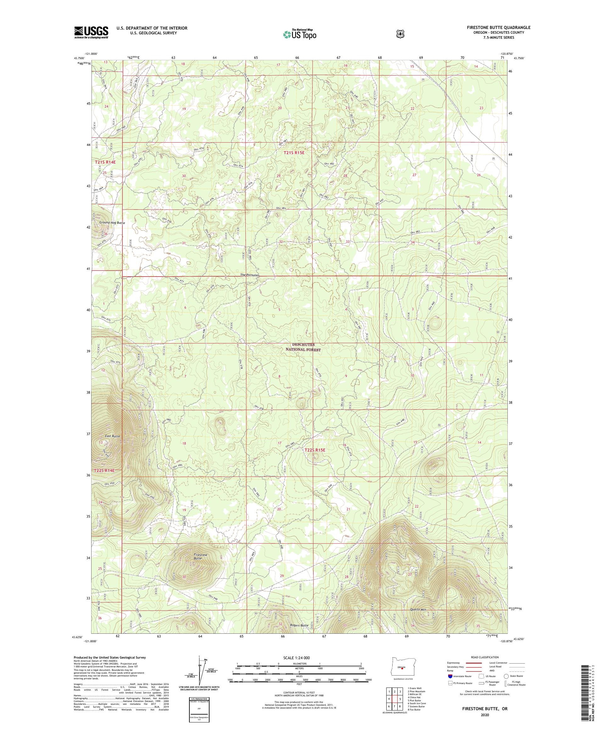 Firestone Butte Oregon US Topo Map – MyTopo Map Store