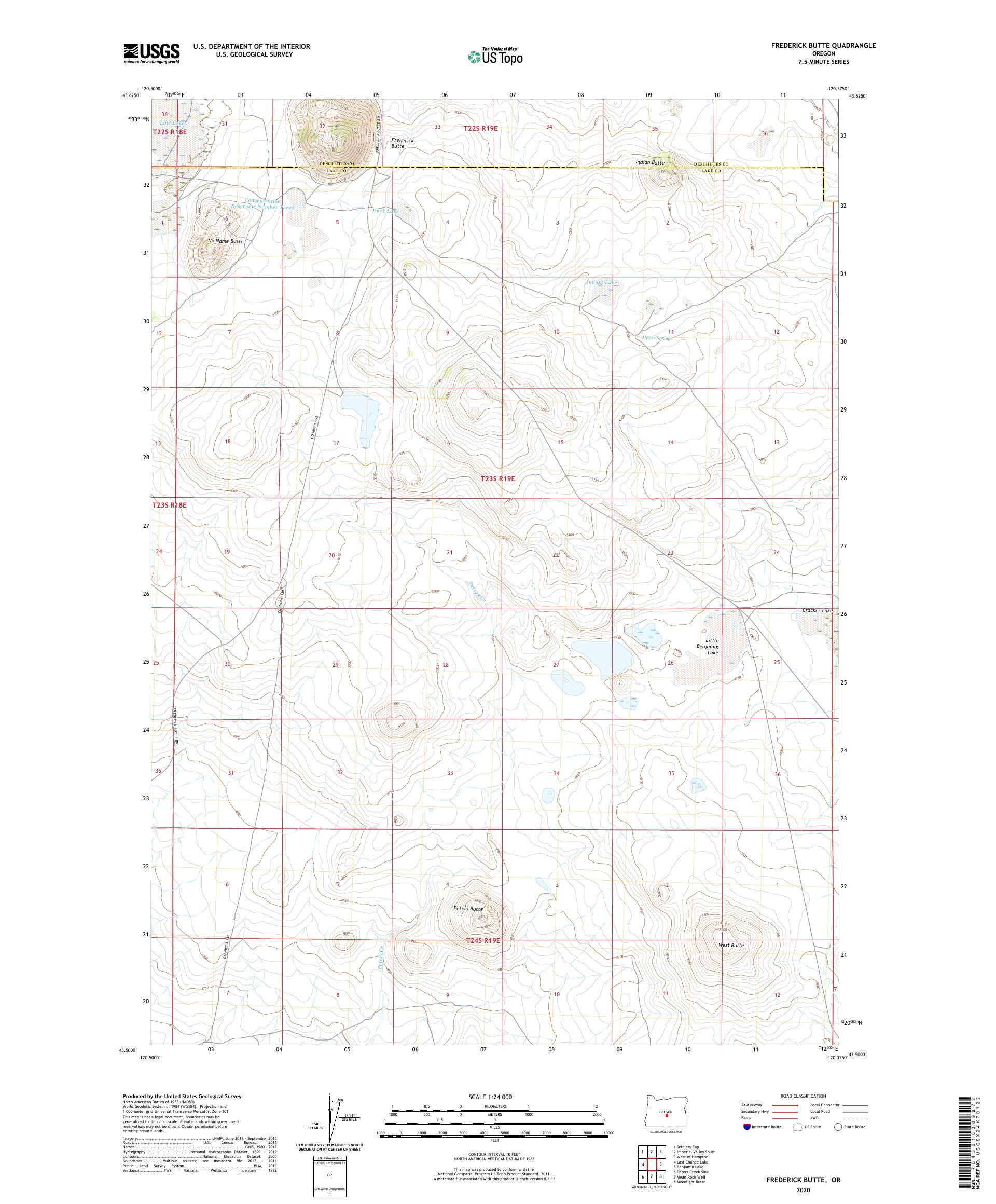 Frederick Butte Oregon US Topo Map – MyTopo Map Store