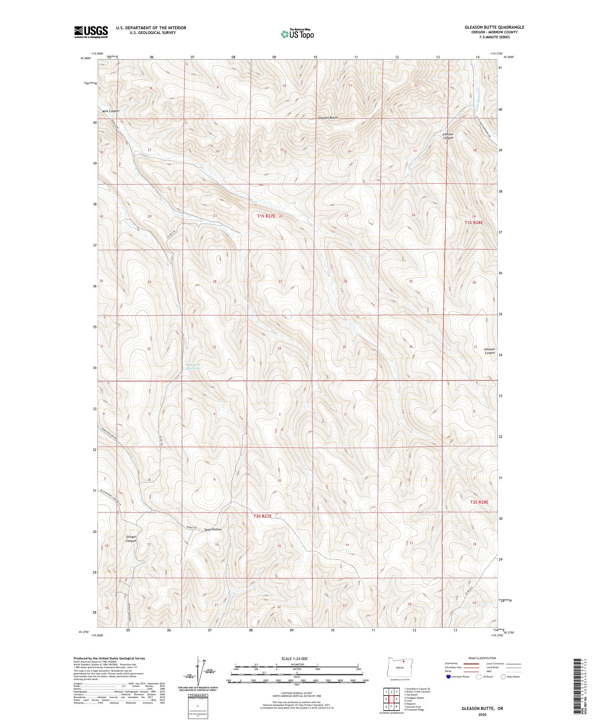 Gleason Butte Oregon US Topo Map – MyTopo Map Store