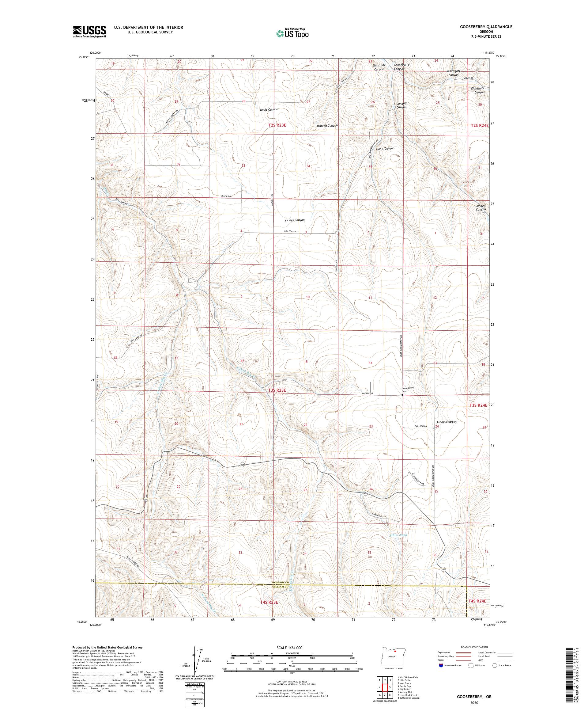 Gooseberry Oregon US Topo Map – MyTopo Map Store