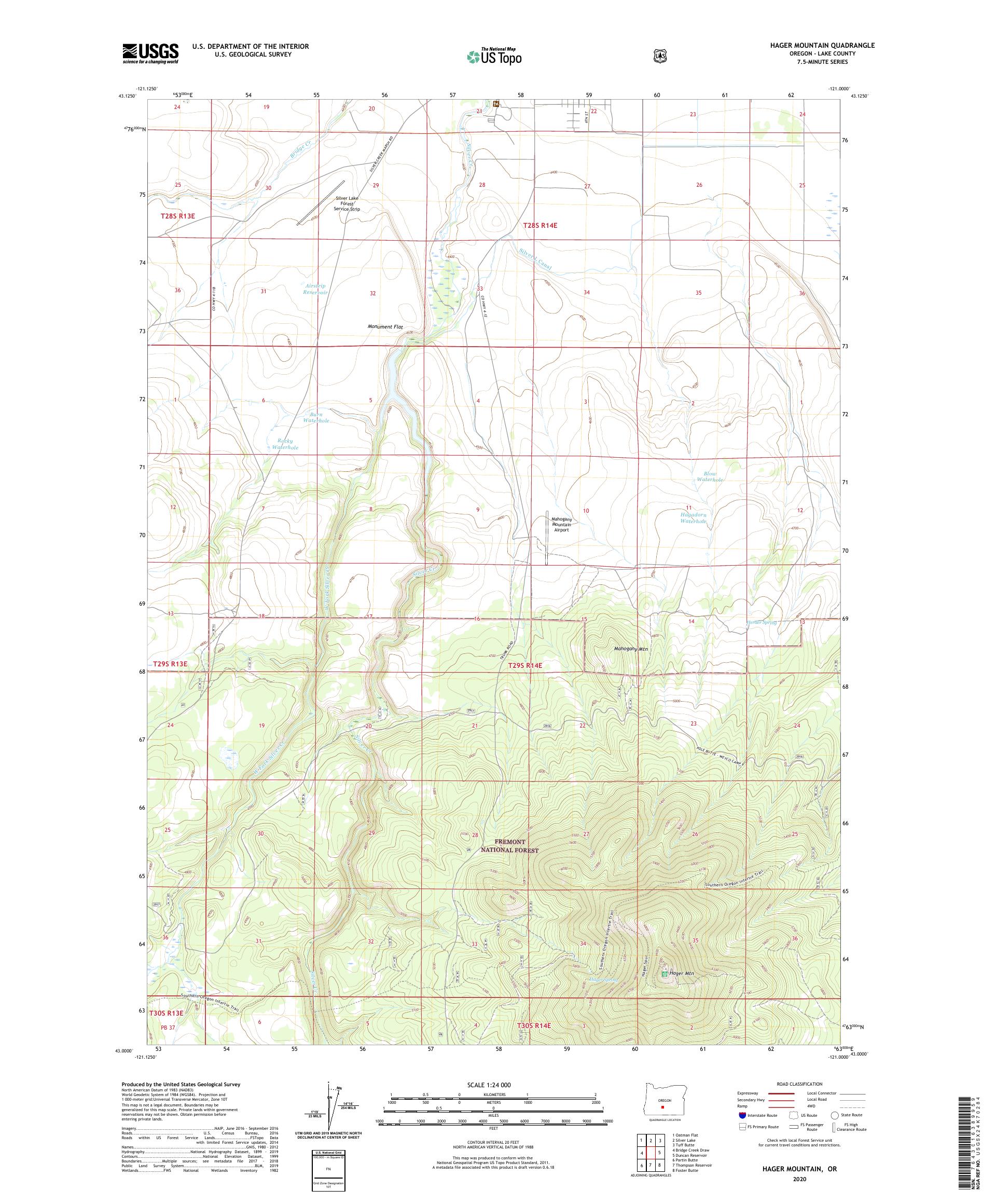 Hager Mountain Oregon US Topo Map – MyTopo Map Store