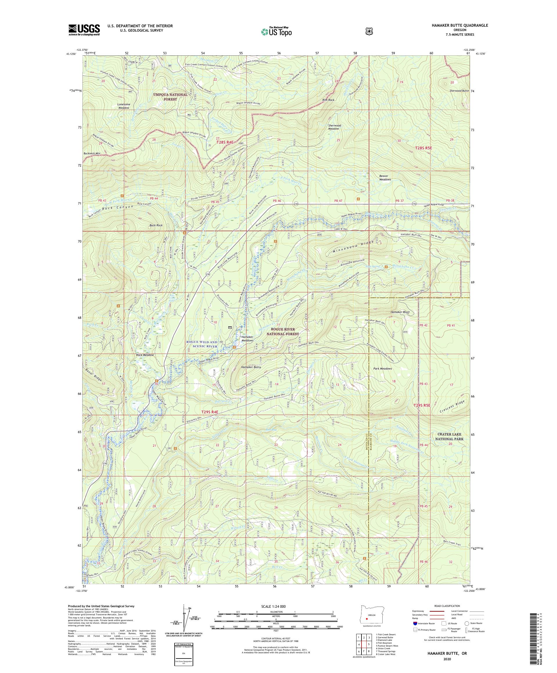 Hamaker Butte Oregon US Topo Map – MyTopo Map Store