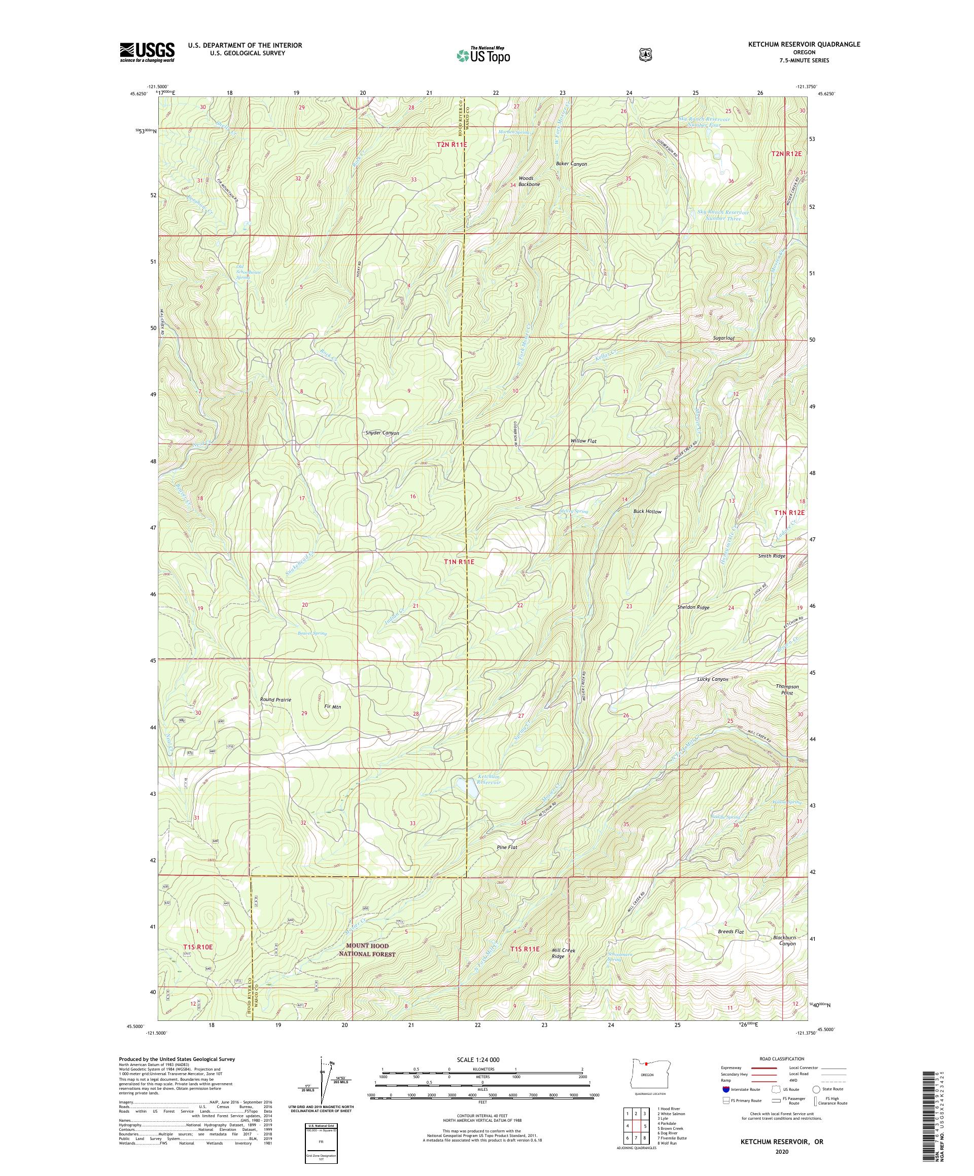 Ketchum Reservoir Oregon US Topo Map – MyTopo Map Store