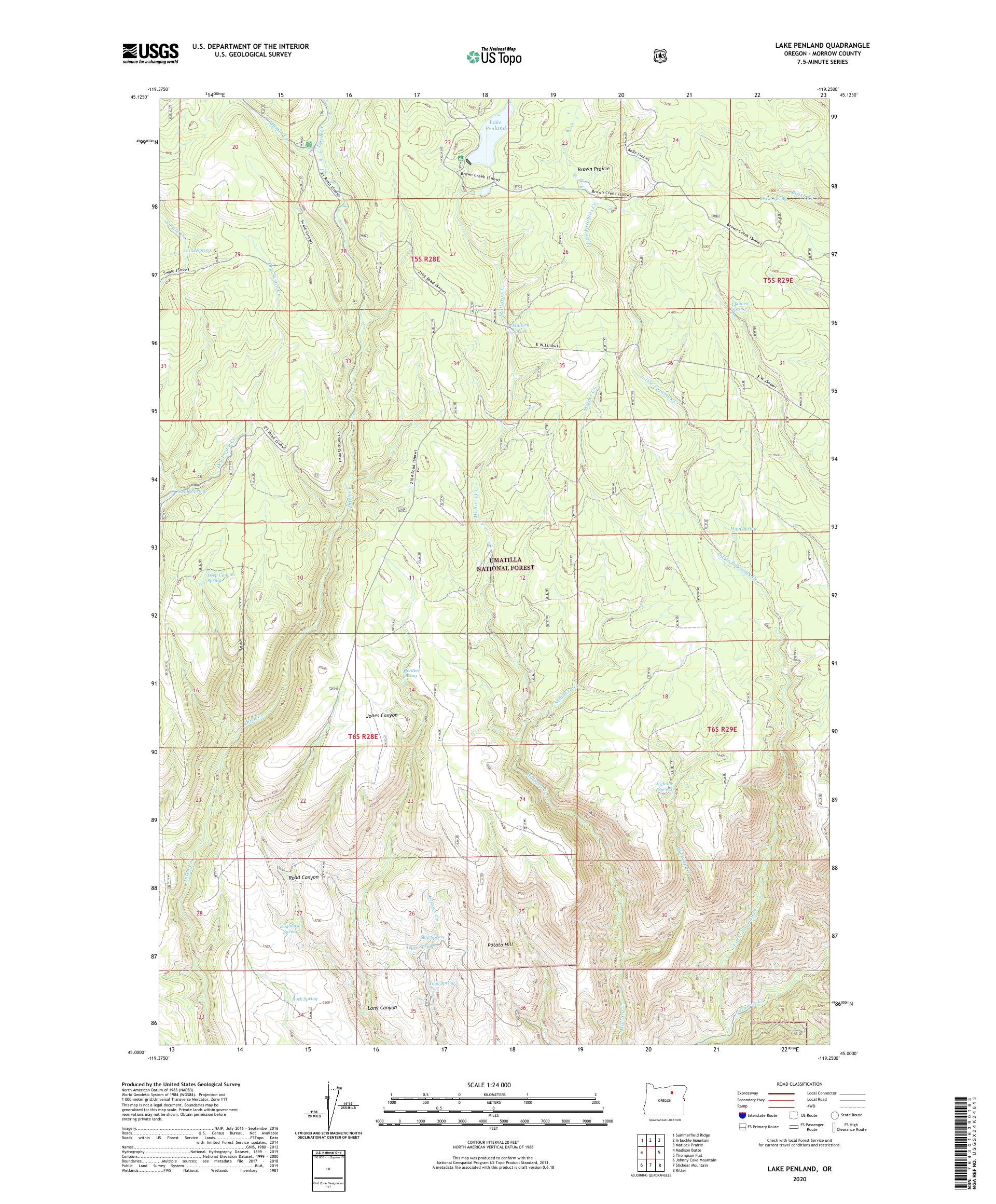 Lake Penland Oregon US Topo Map – MyTopo Map Store