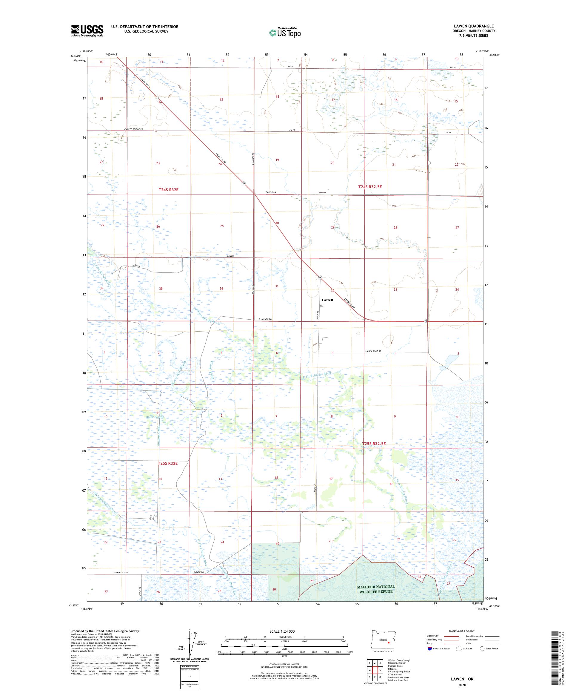 Lawen Oregon US Topo Map – MyTopo Map Store