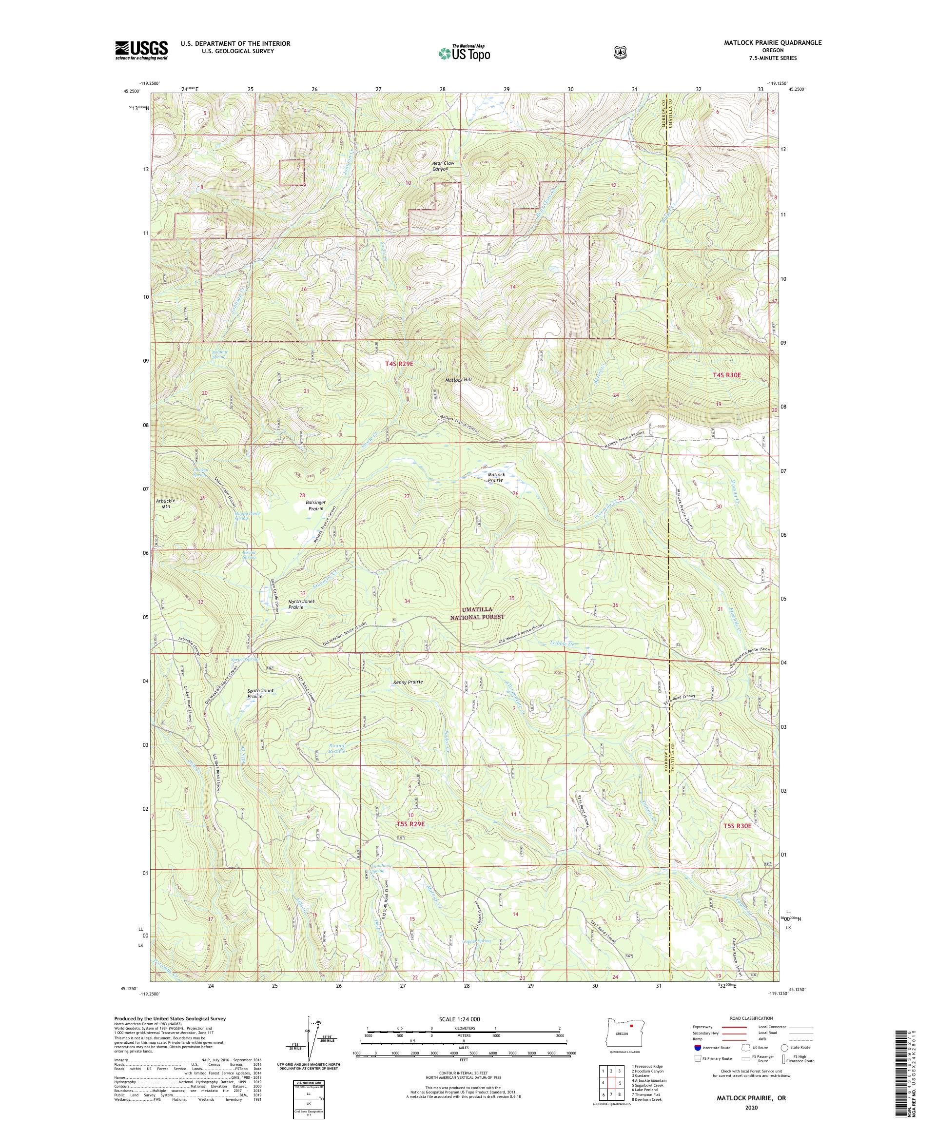 Matlock Prairie Oregon US Topo Map – MyTopo Map Store