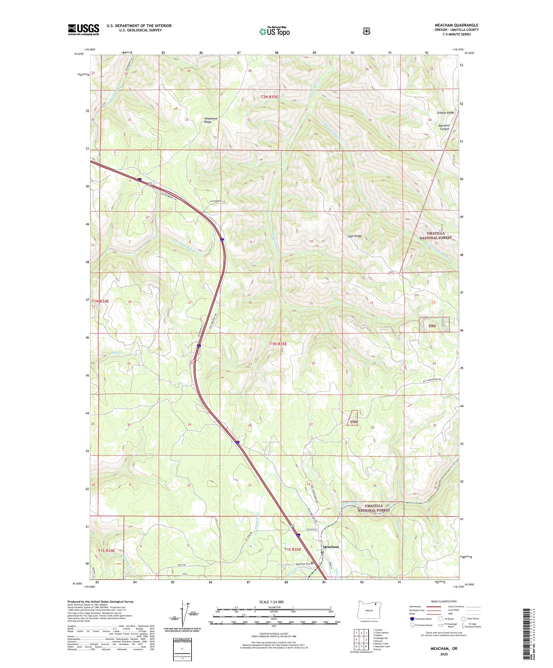 Meacham Oregon US Topo Map – MyTopo Map Store