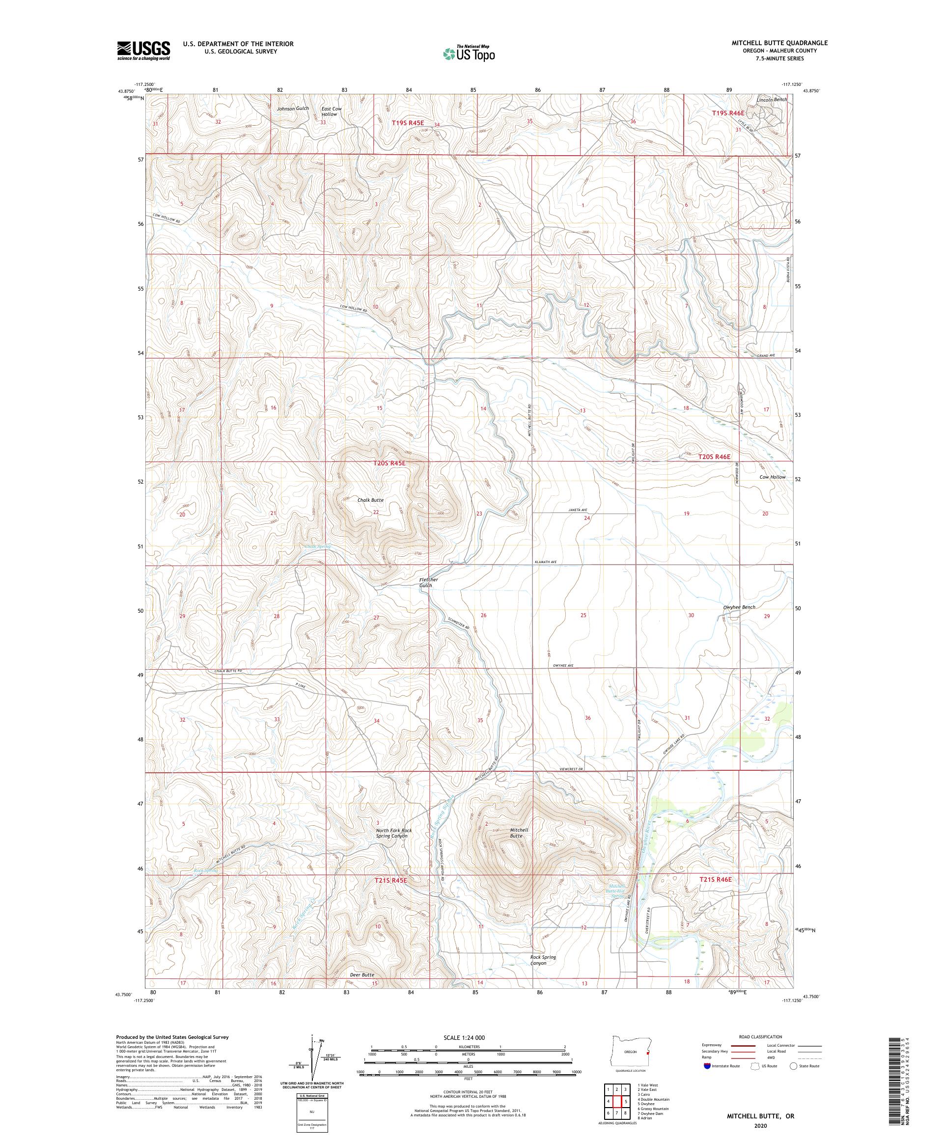 Mitchell Butte Oregon US Topo Map – MyTopo Map Store