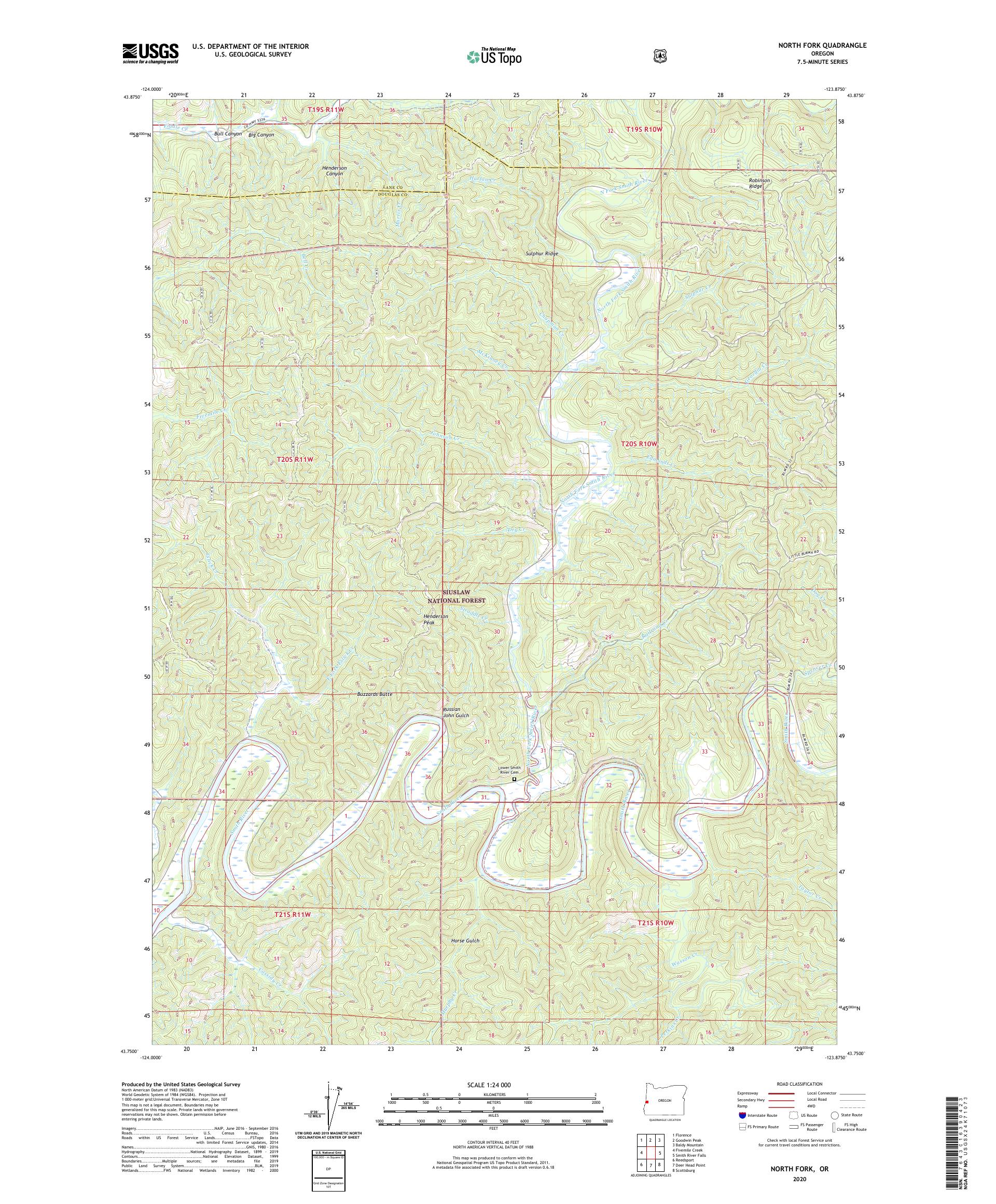 North Fork Oregon US Topo Map – MyTopo Map Store