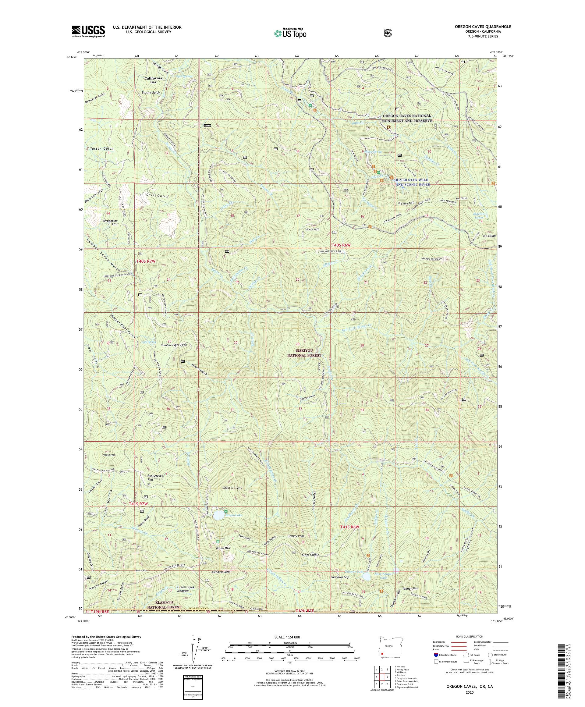 Oregon Caves Oregon US Topo Map – MyTopo Map Store