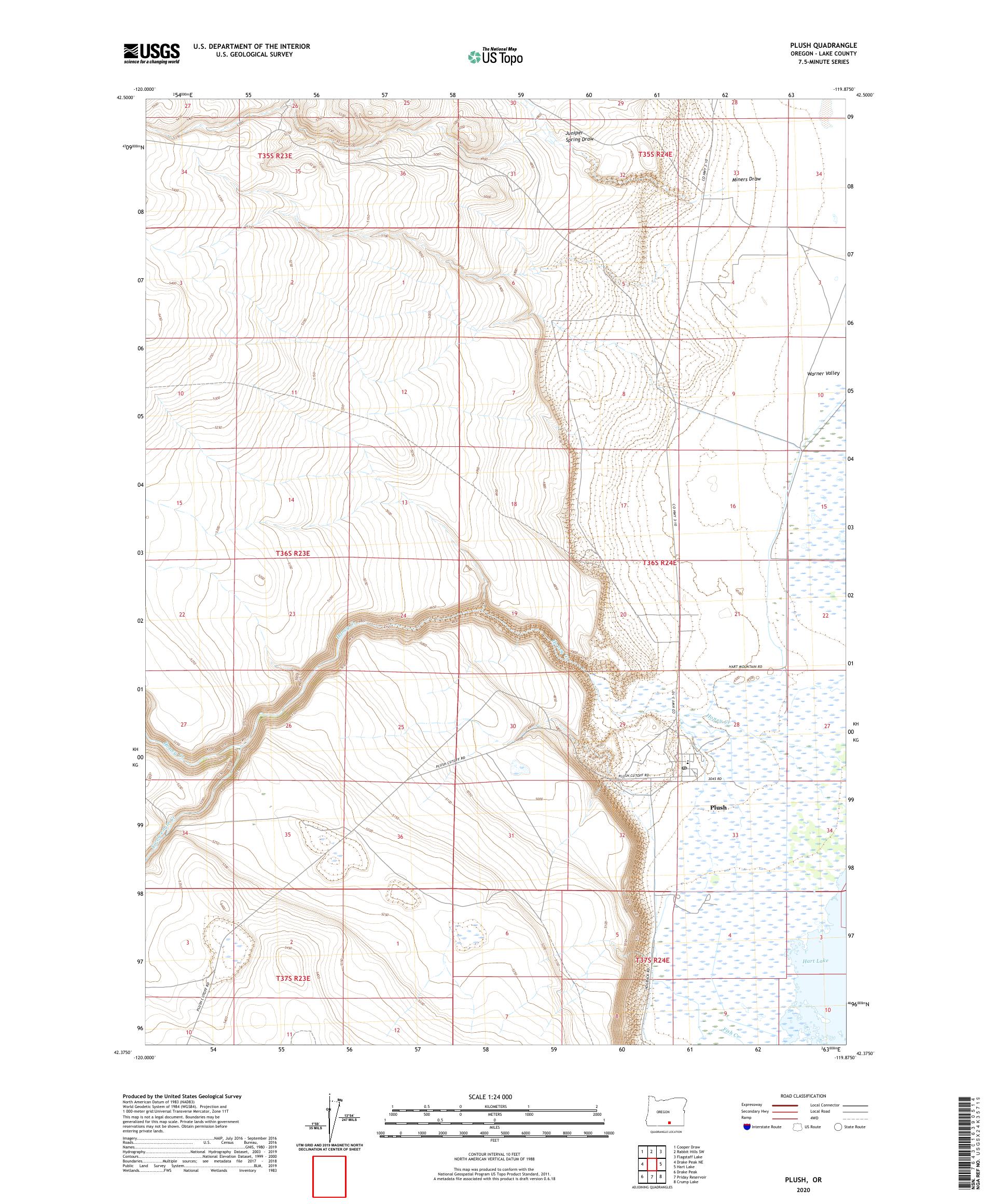 Plush Oregon US Topo Map – MyTopo Map Store