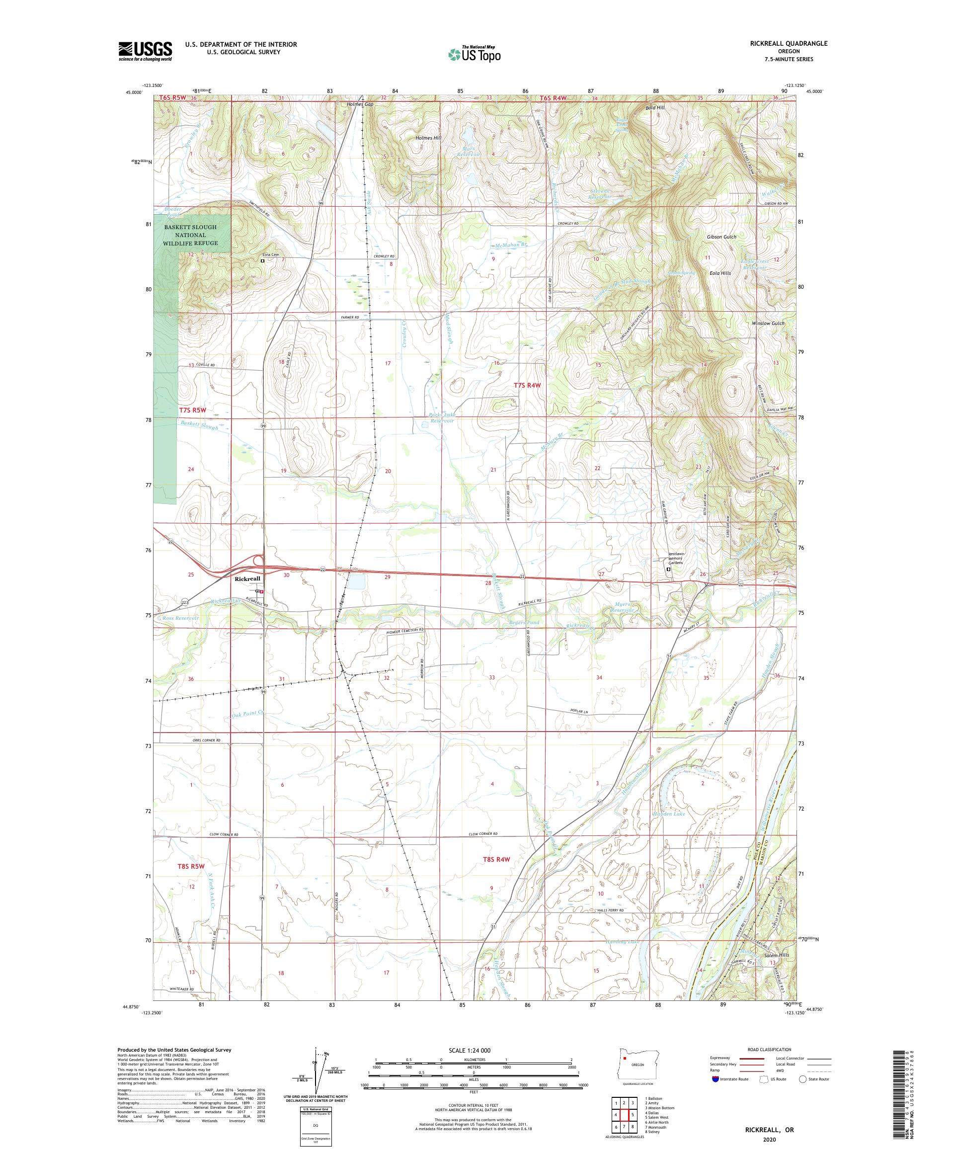Rickreall Oregon US Topo Map – MyTopo Map Store